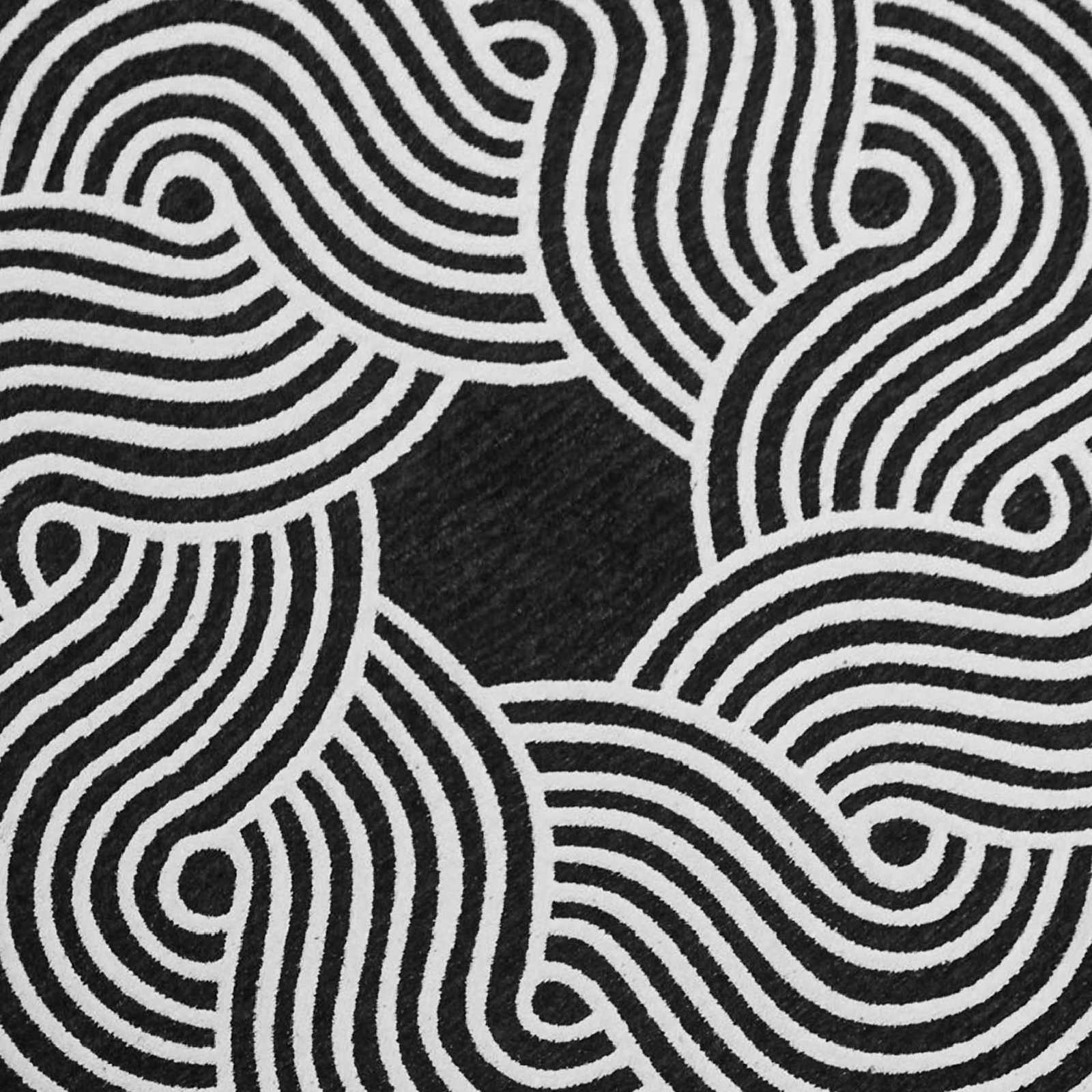 Elmbrook Black Round Rug, 3' | At Home