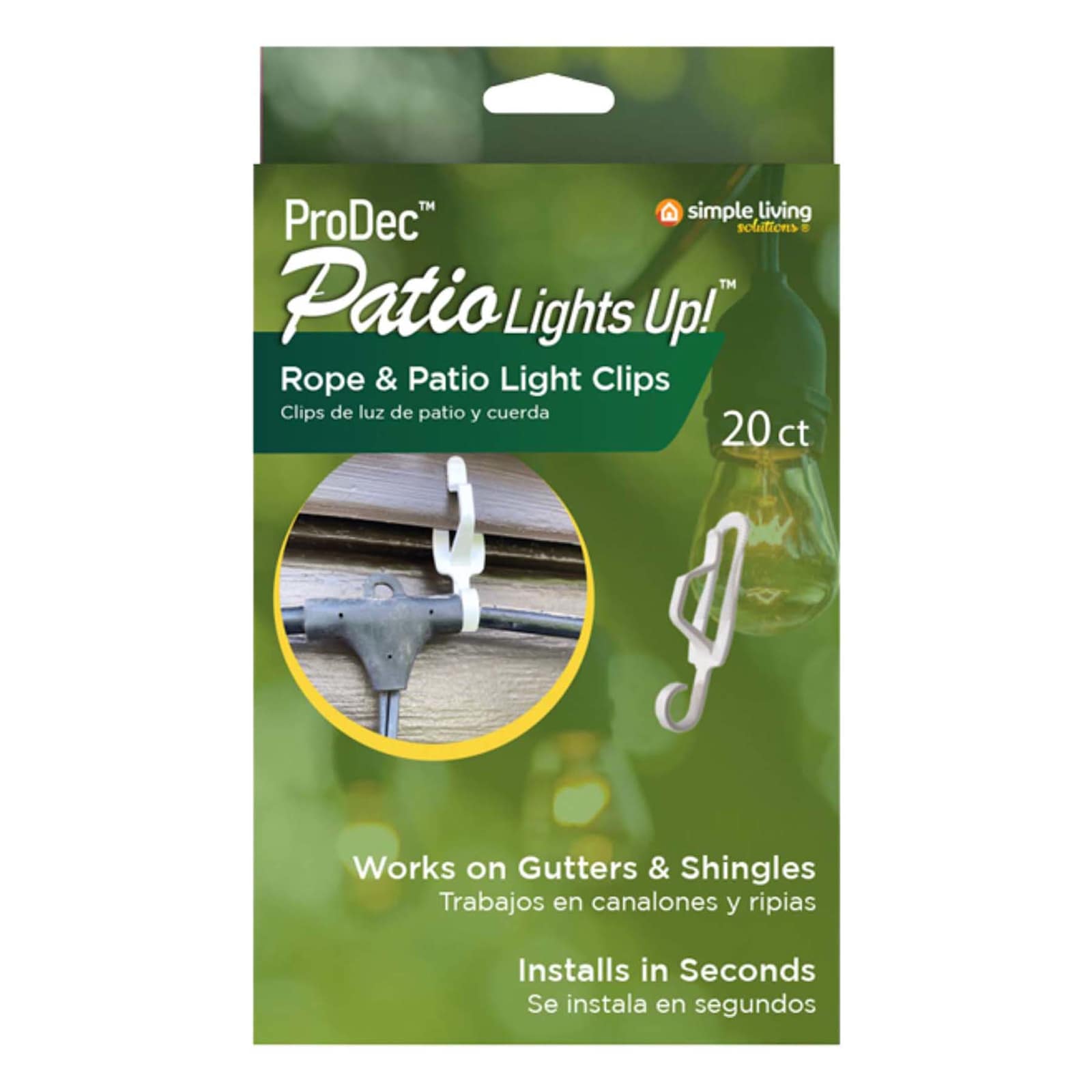 Simple Living 20-Count Rope Light Clips | At Home