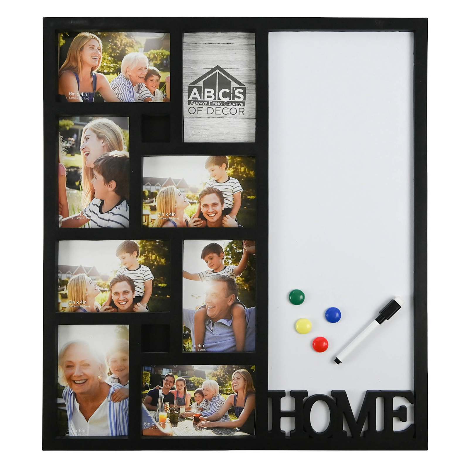 8-Opening White Board Collage Picture Frame, 18x21