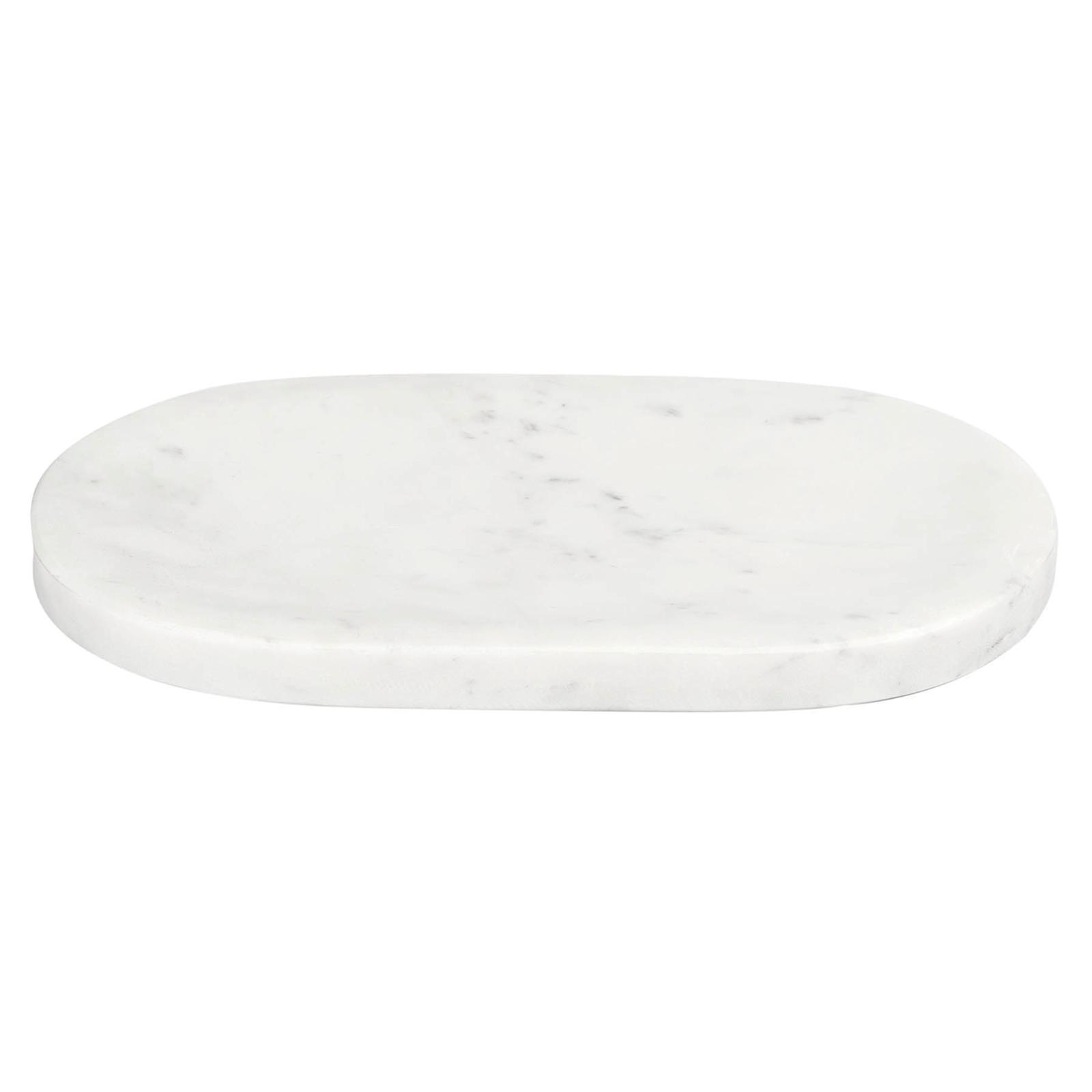 White Marble Oval Serving Tray, 10"