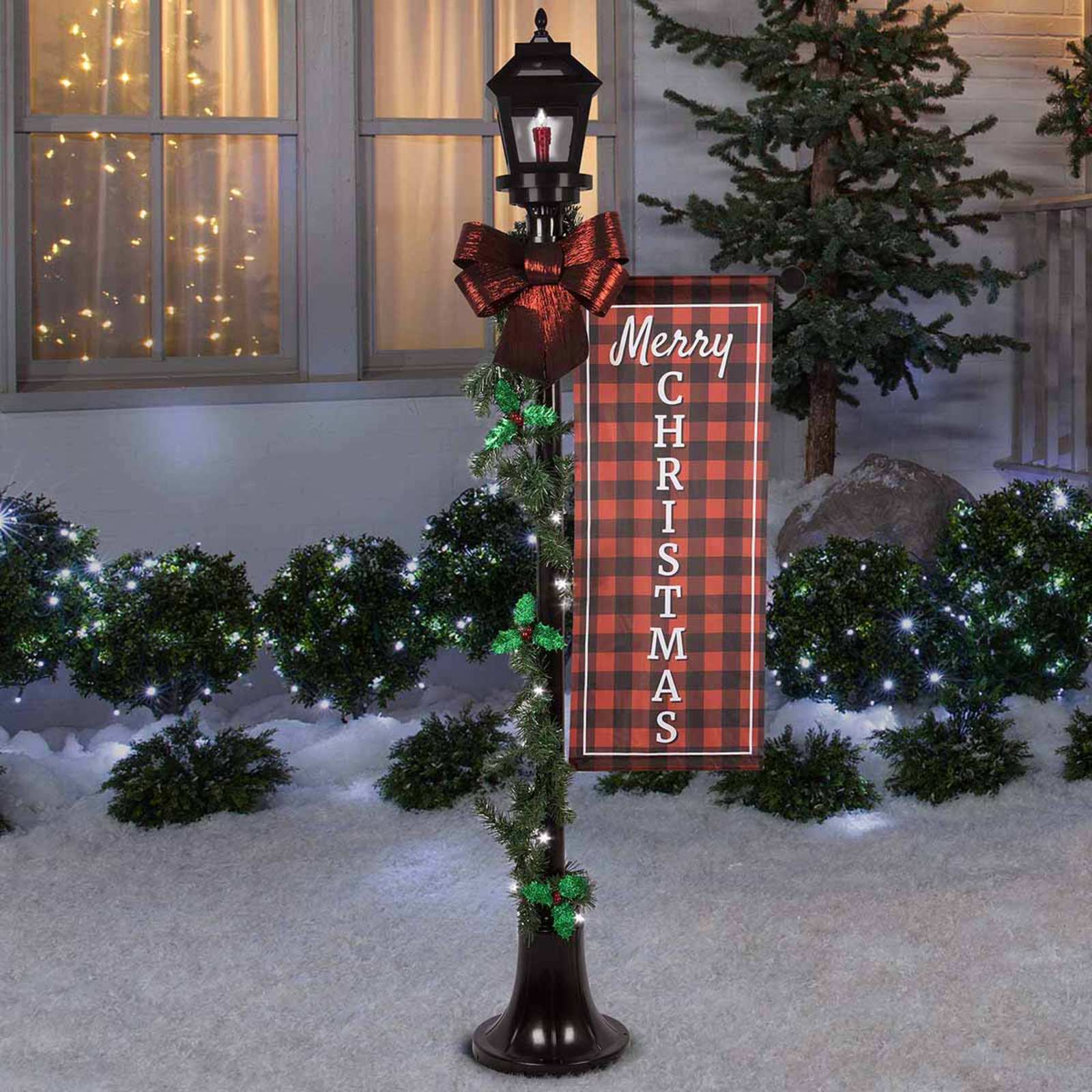 Pre-Lit Merry Christmas Lamp Post 6' | Outdoor Decor | At Home