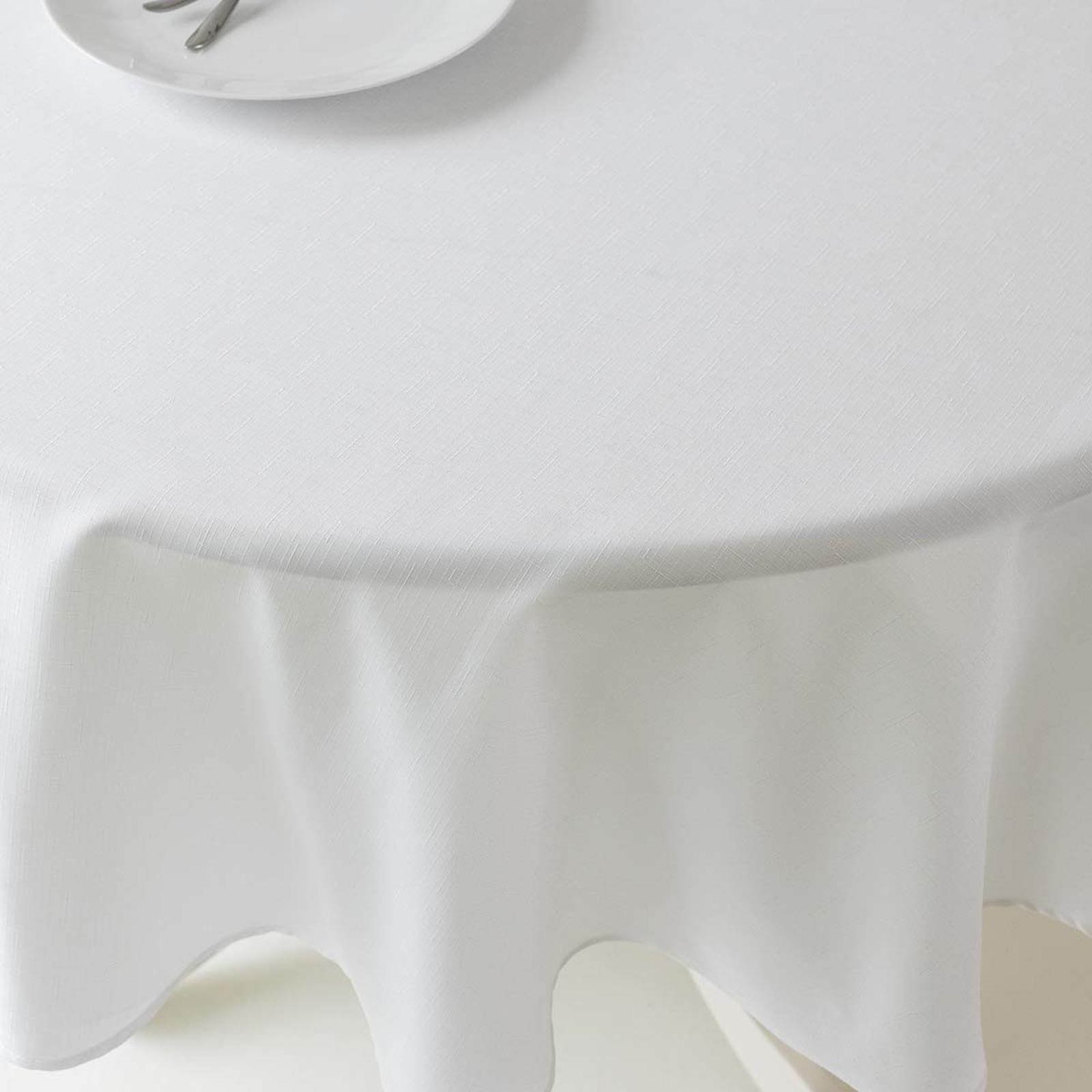 Basics Solid White Round Tablecloth, 70"