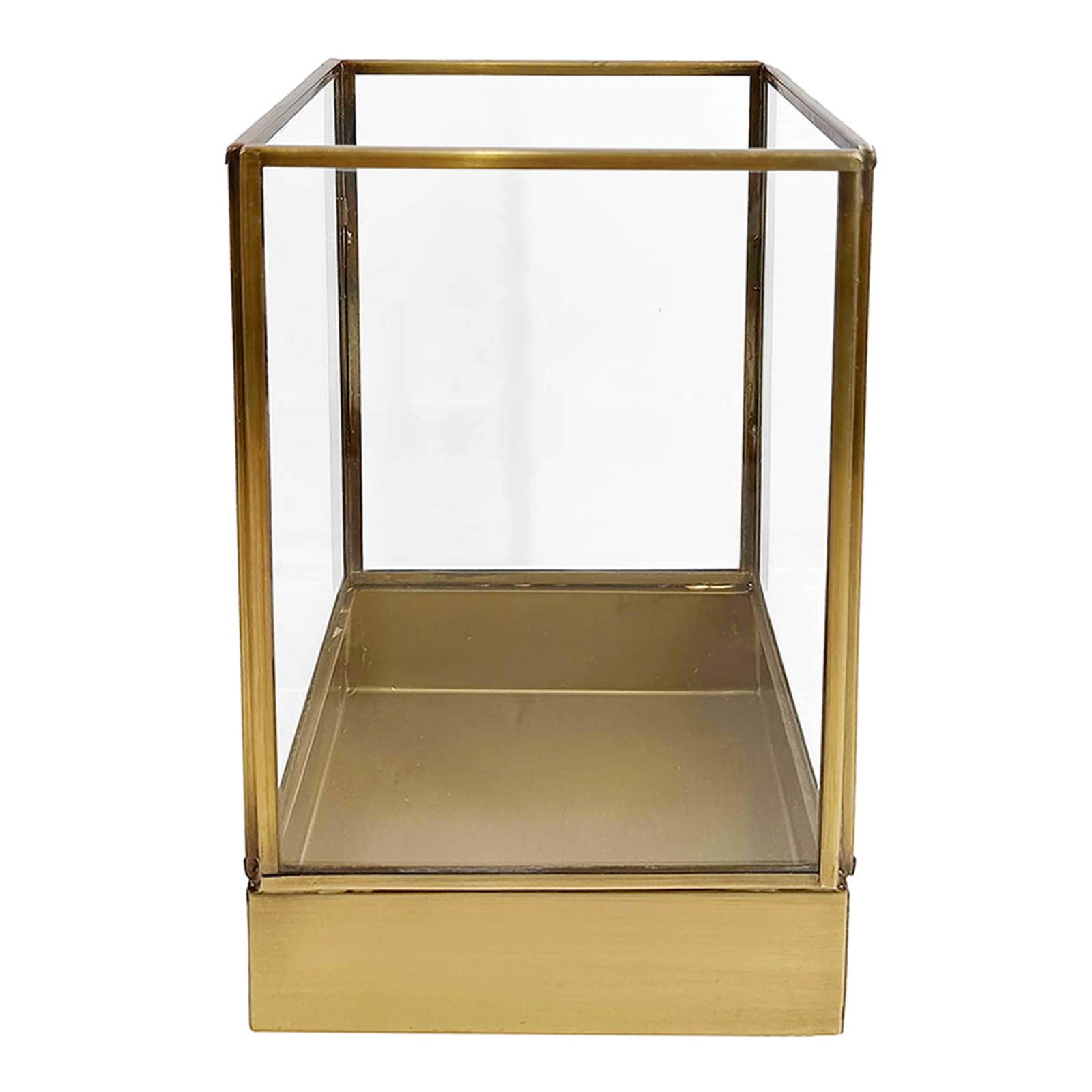 Gold Metal Rectangular Lantern, 8"