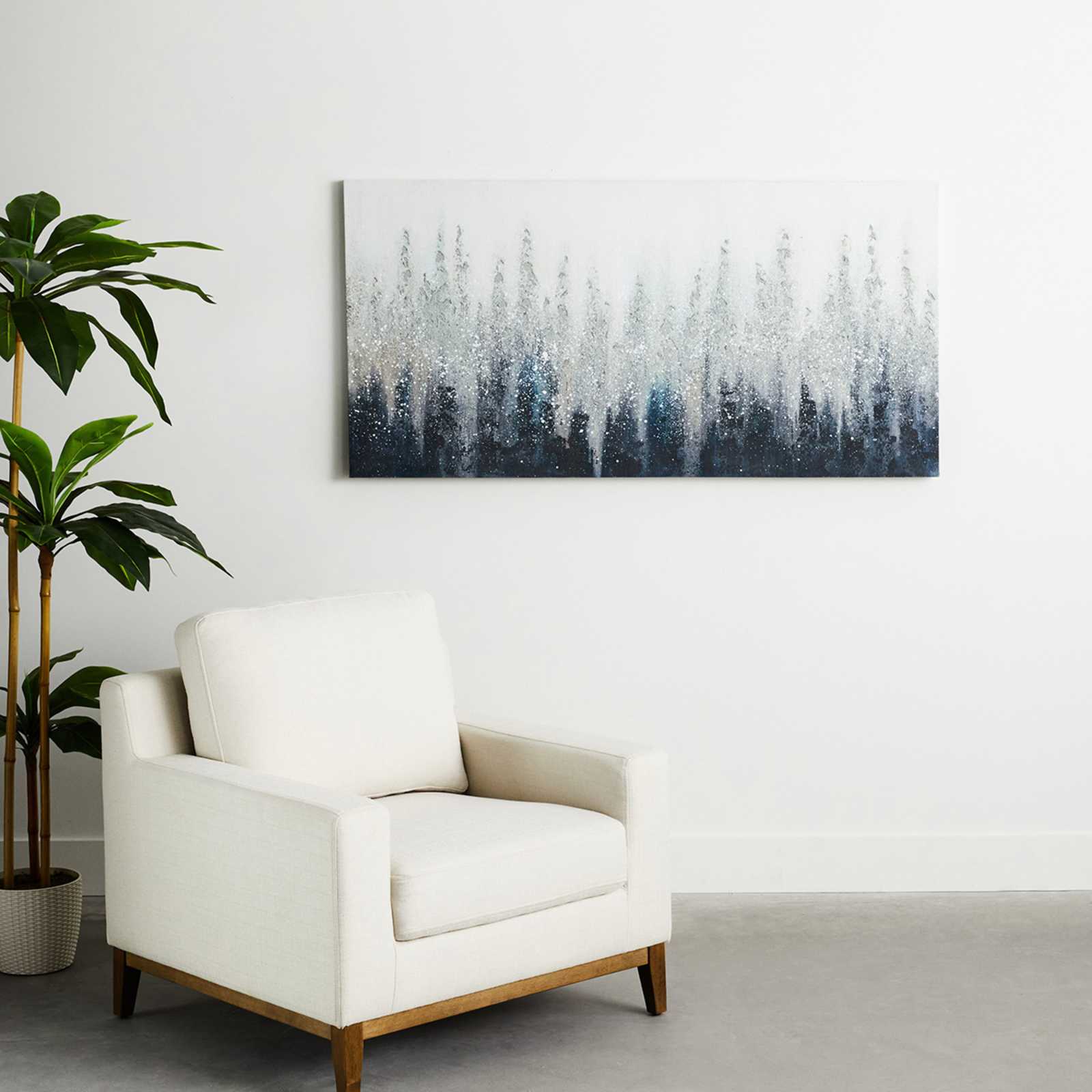 Silver Beats Textured Canvas Wall Art, 56x28