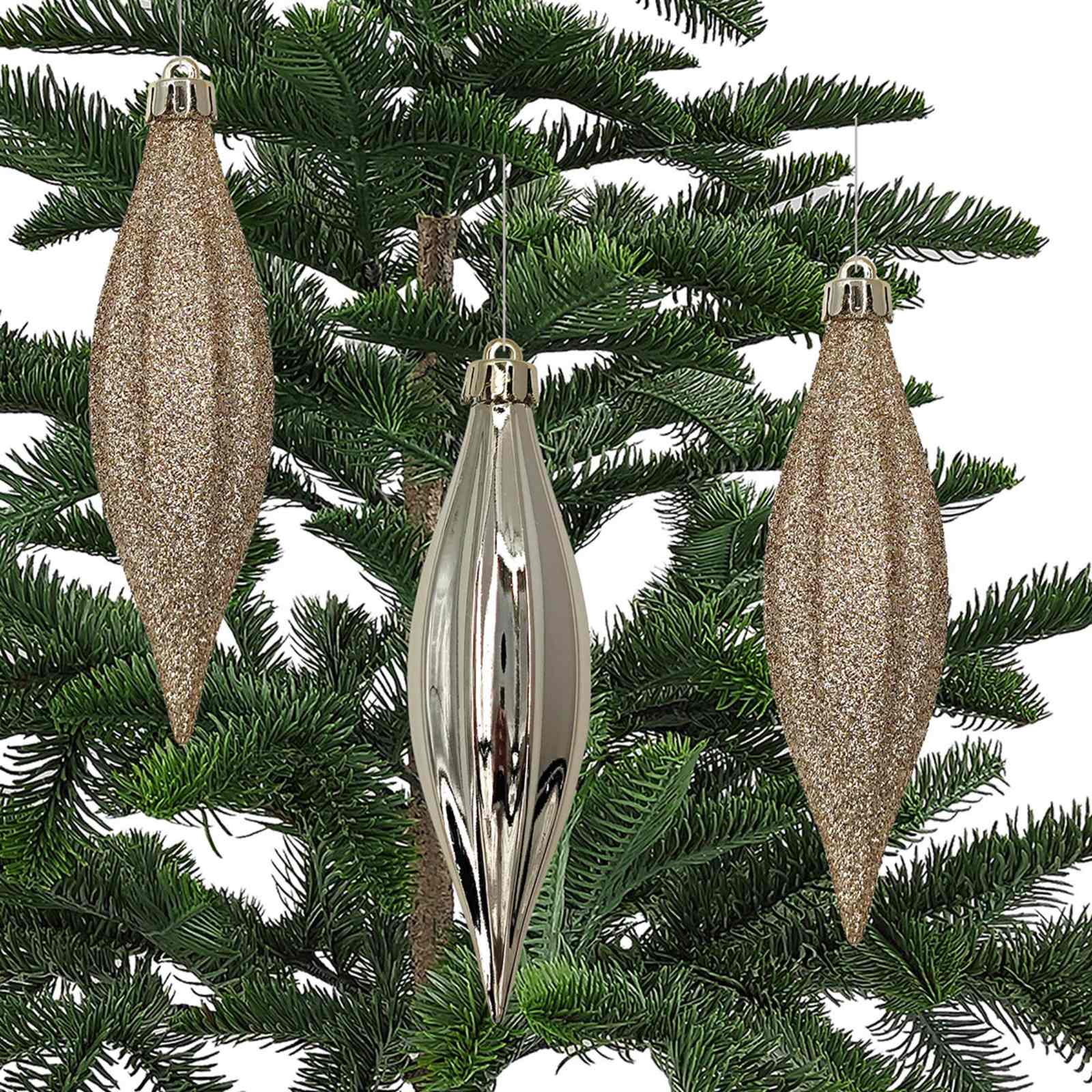 Providence Pink 6 Count Gold Glittered Shatterproof Drop Ornaments ...