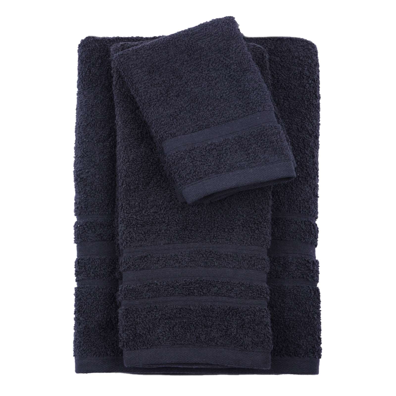 Essential Solid Black Hand Towel, 16x26