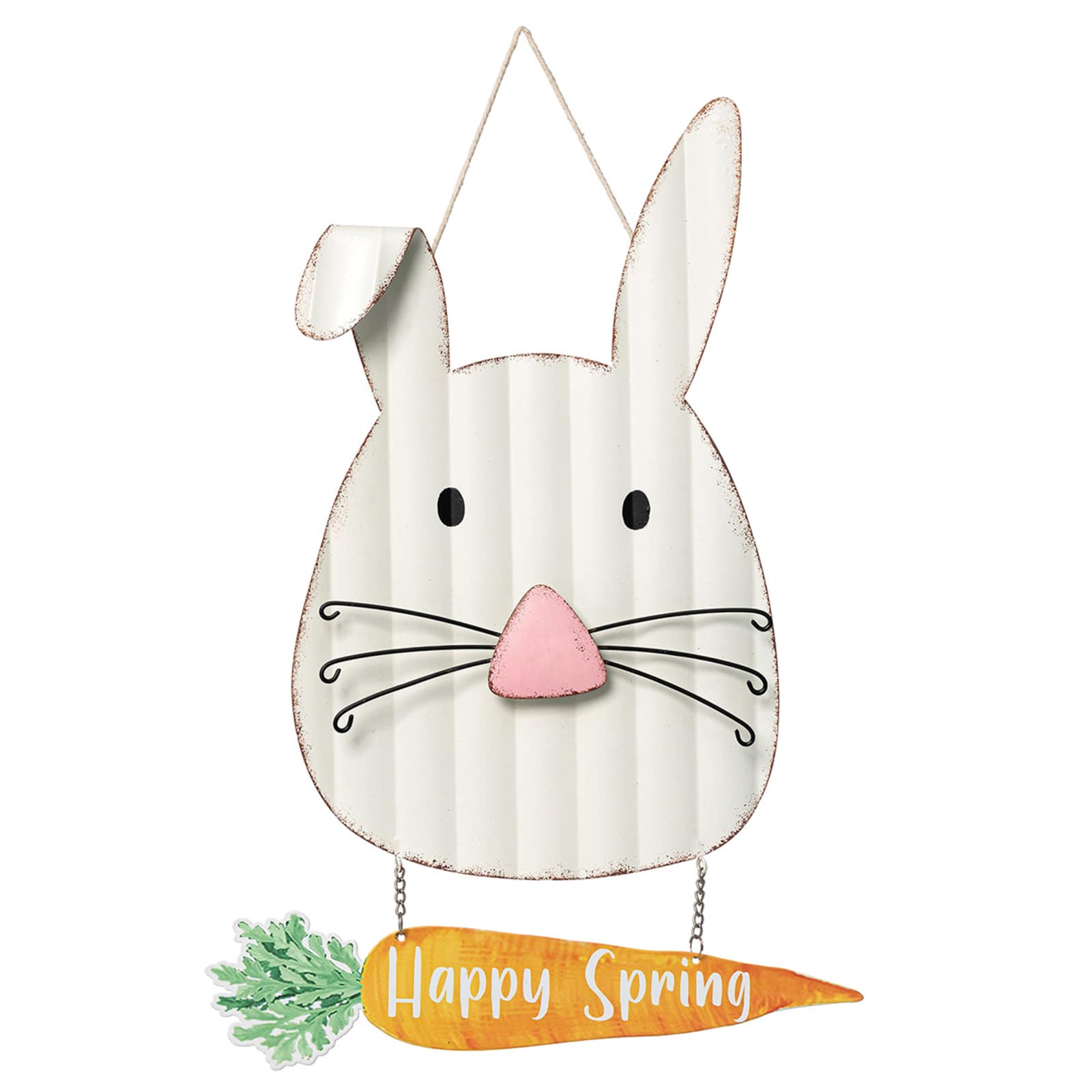 Hanging Metal Easter Bunny Sign, 15"