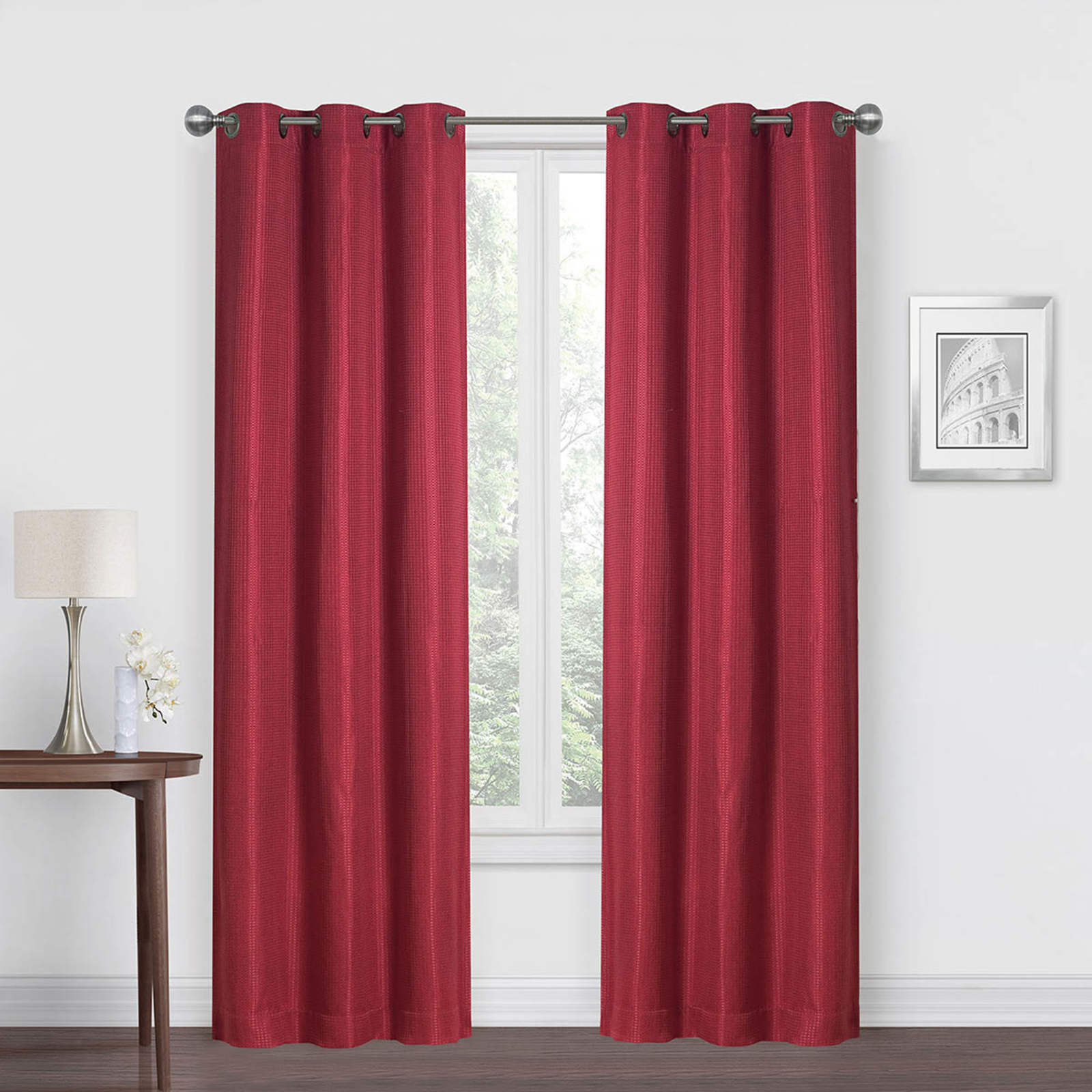 Morisson Red Blackout Grommet Curtain Panel, 84"