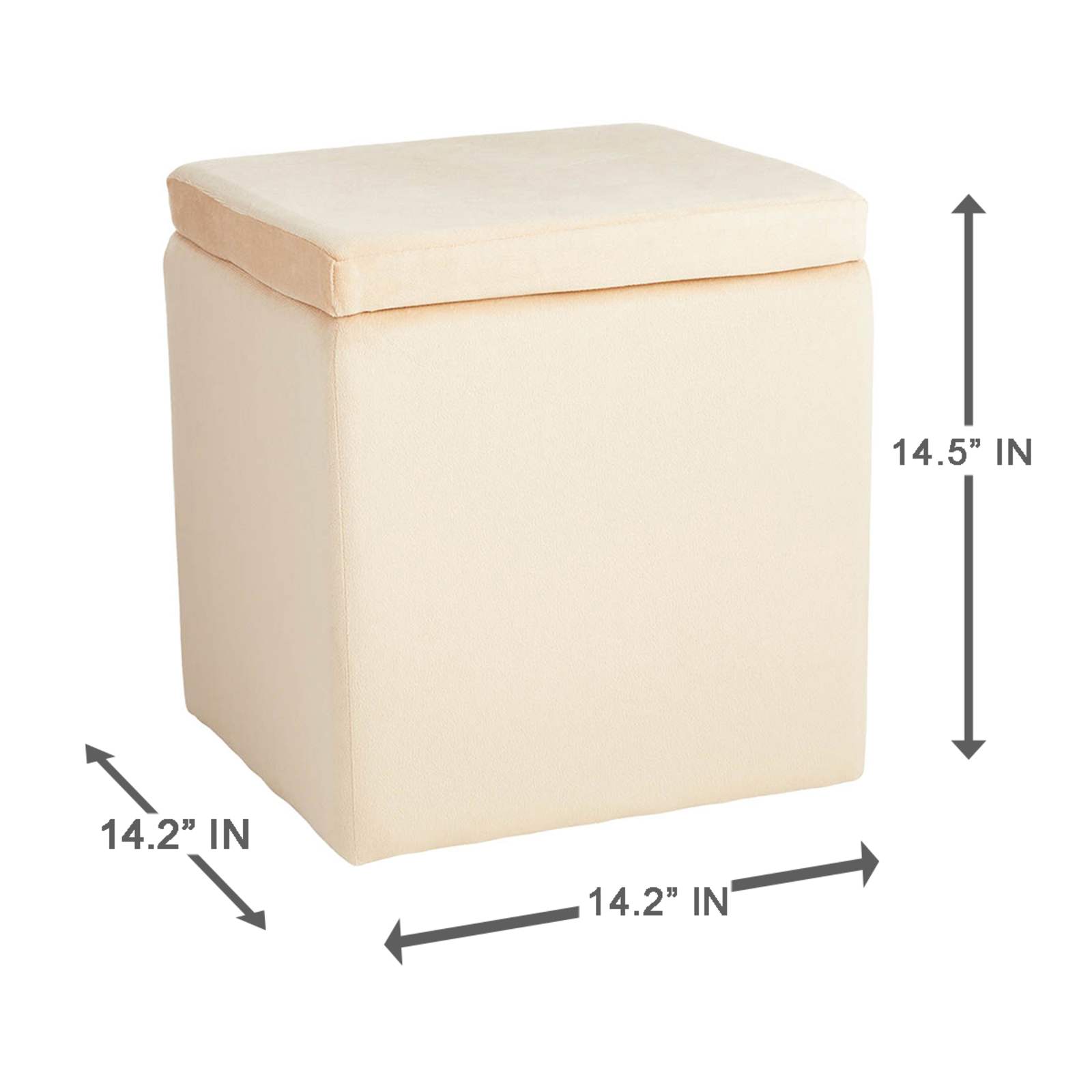 Hannah Square Storage Ottoman, Taupe