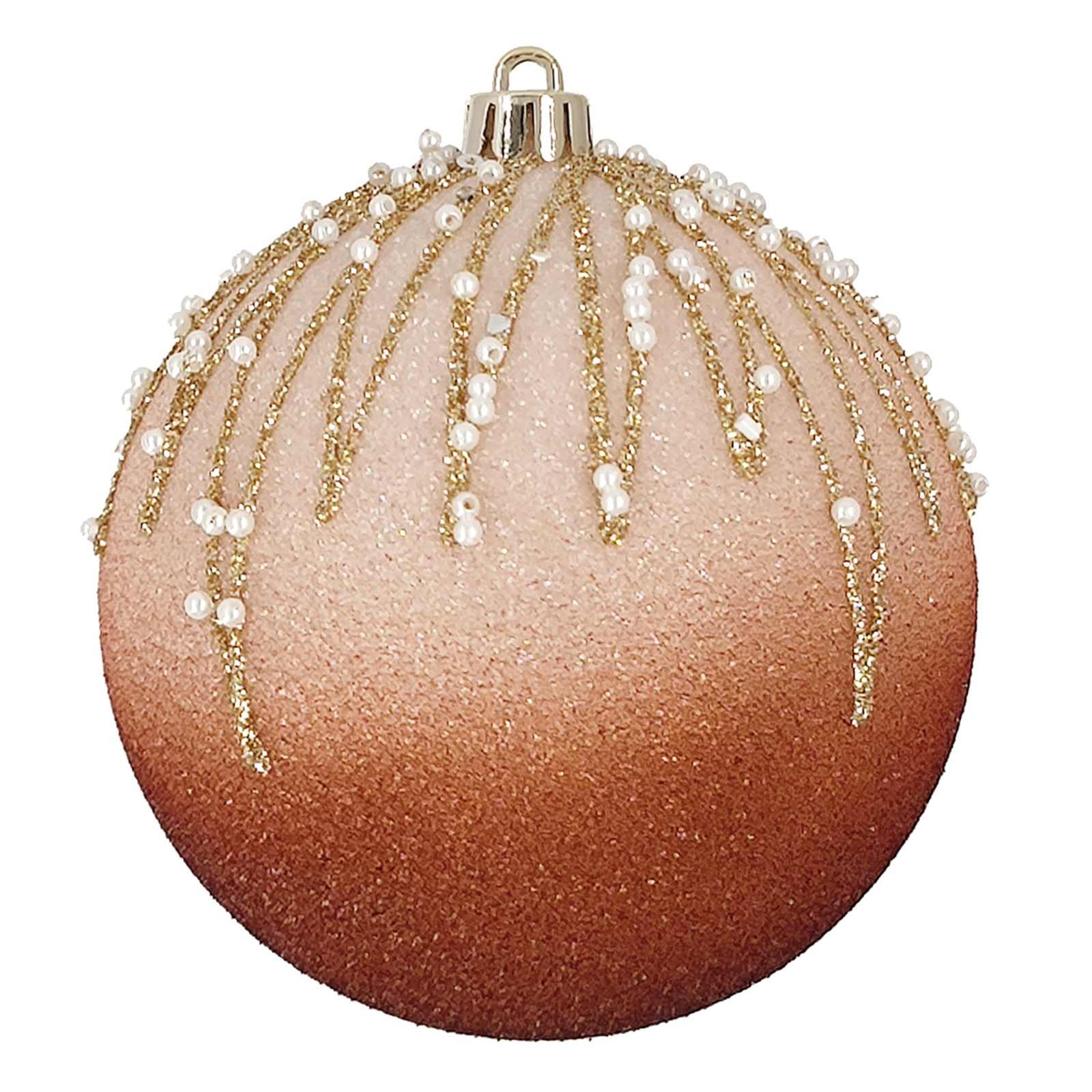 Pink Champagne Fabric Ornaments 3.89" 4-count | Christmas Decorations ...