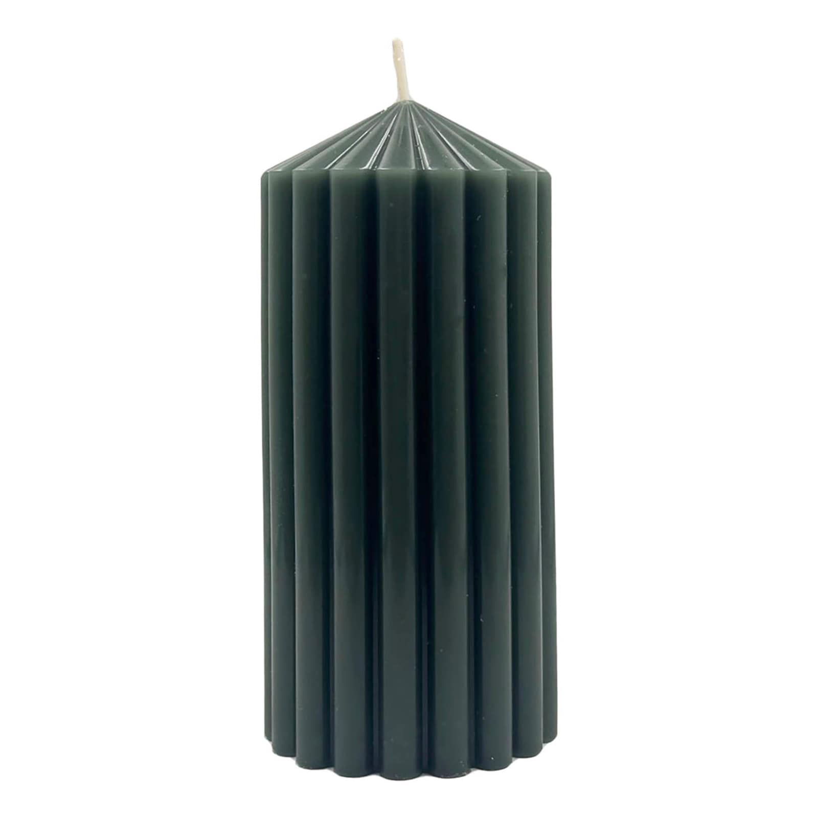 Found & Fable Emerald Pillar Candle, 3x6