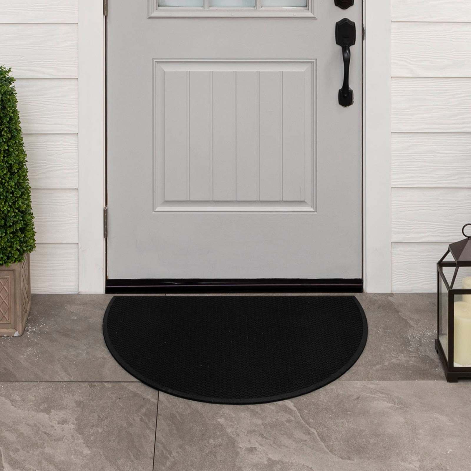 Black Honeycomb Matrix Slice Doormat, 23x35 | At Home