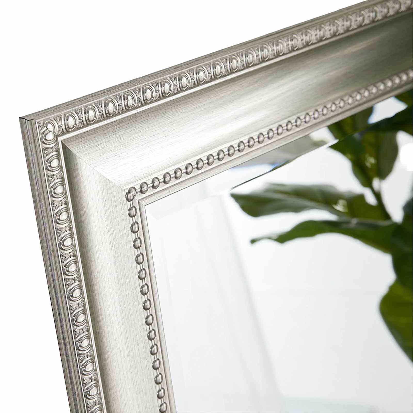 Providence Anne Antique Silver Framed Leaner Mirror, 30x64