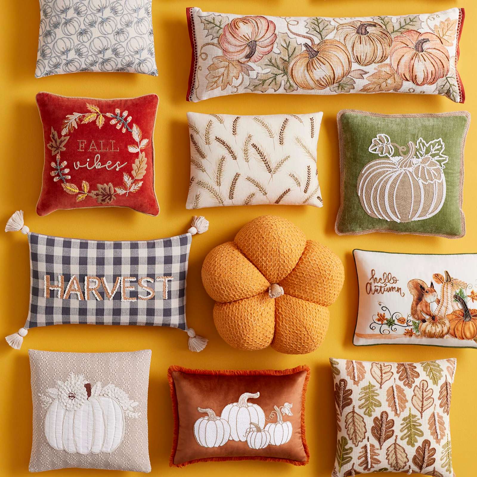 Beaded Pumpkins Extra Long Oblong Throw Pillow 14x40" | At Home