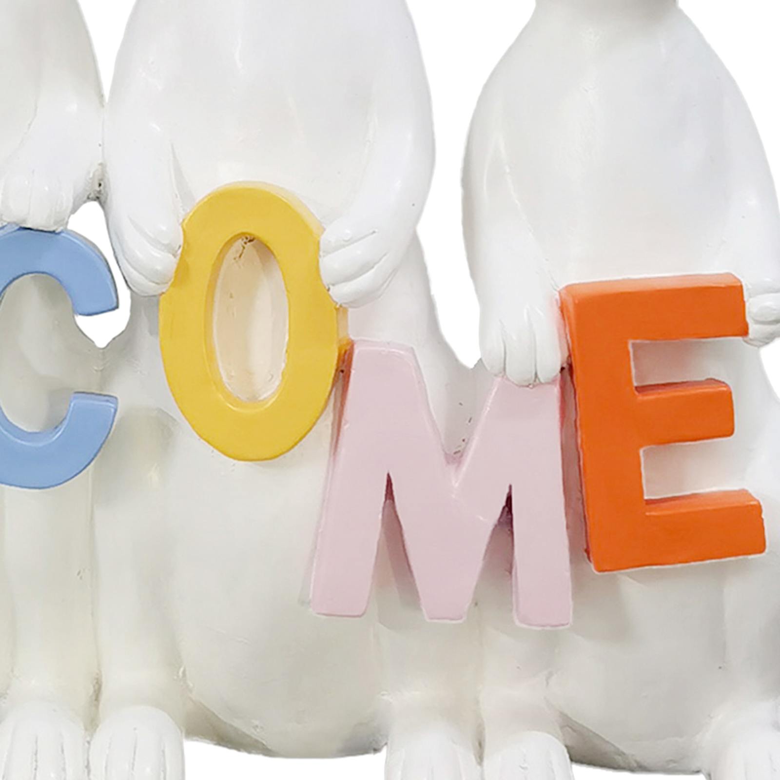Homespun Easter Rabbits with Multicolor Welcome Sign, 27"