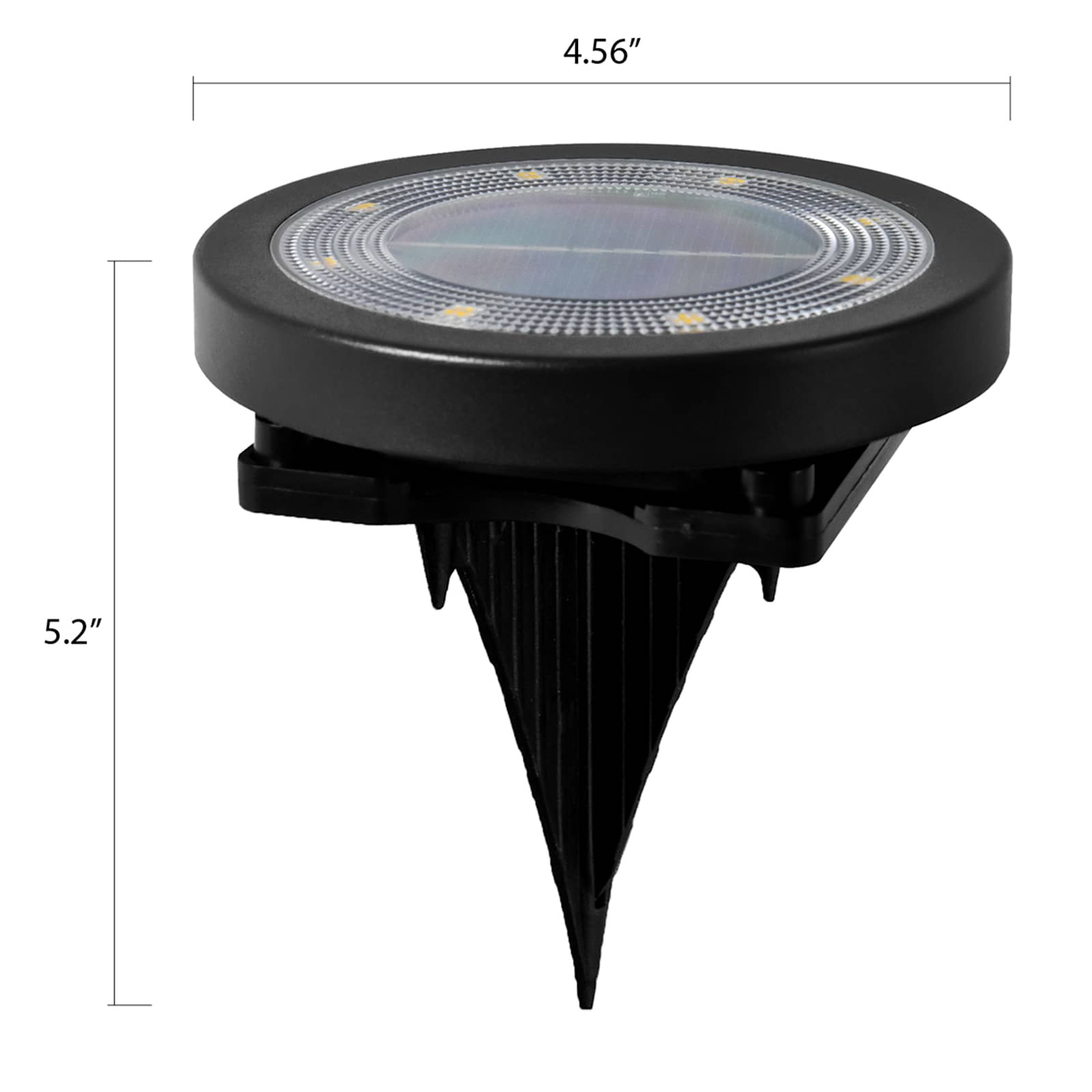 4-Pack 30-Lumen Solar Multi-Purpose Black Disc Light