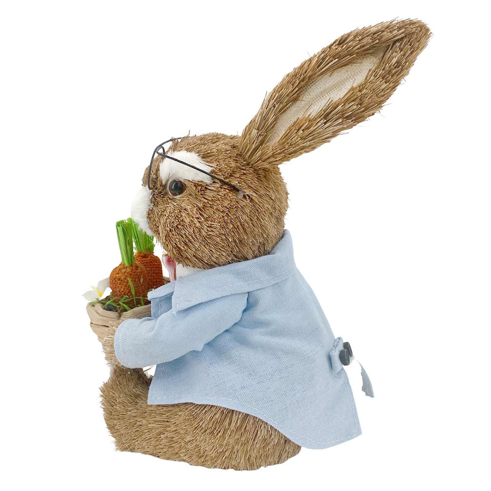 Homespun Easter Sisal Rabbit in Glasses, 12"