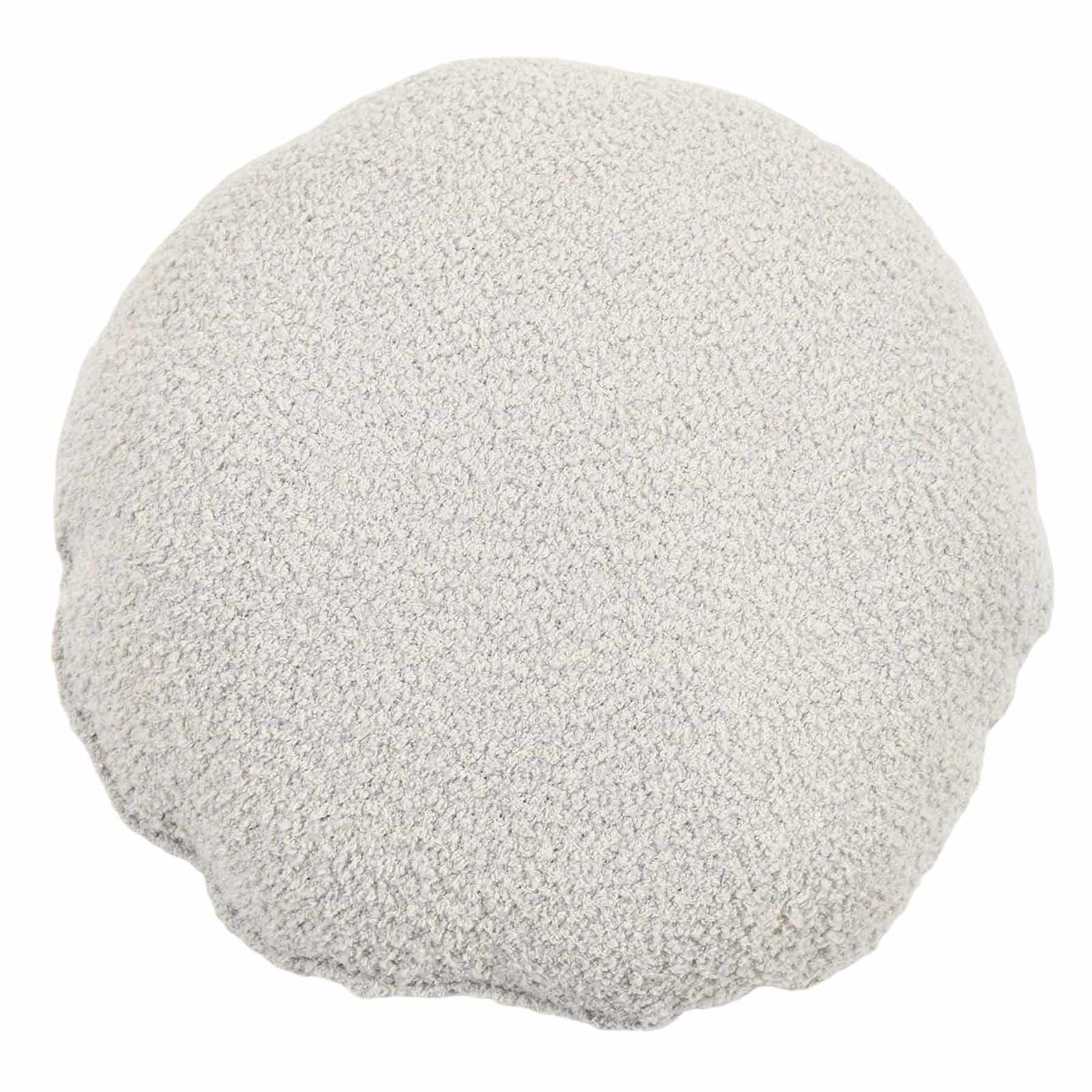 Crosby St Grey Soft Textured Boucle Round Throw Pillow 16