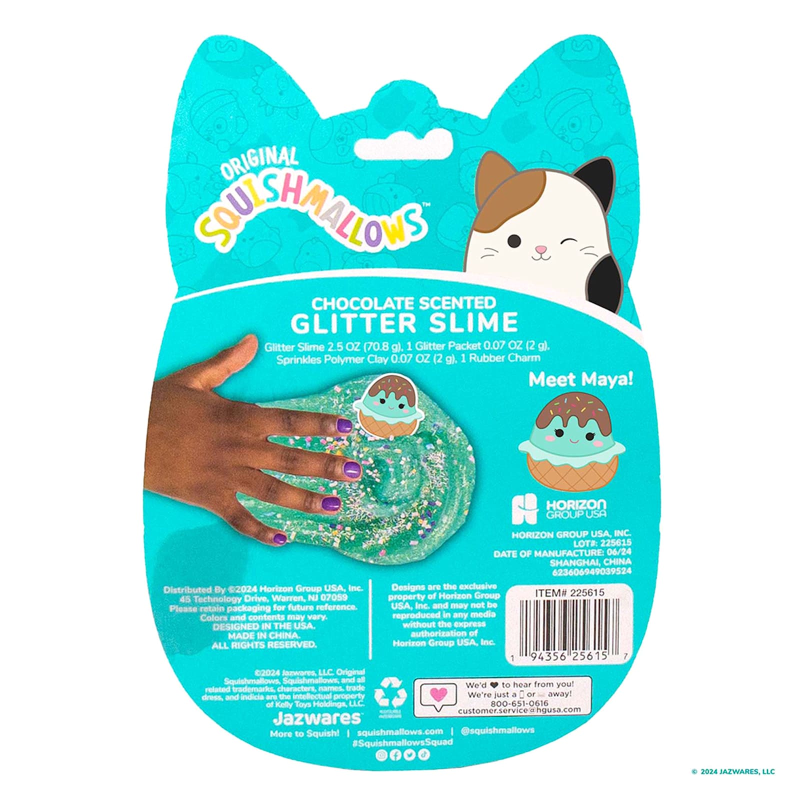 Original Squishmallows Ready-Made Glitter Slime, Maya the Ice Cream ...