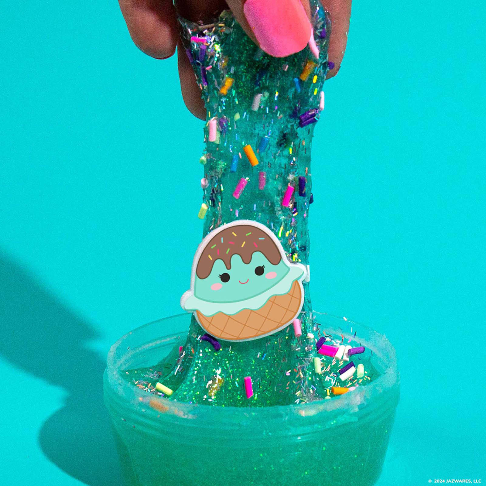 Original Squishmallows Ready-Made Glitter Slime, Maya the Ice Cream ...