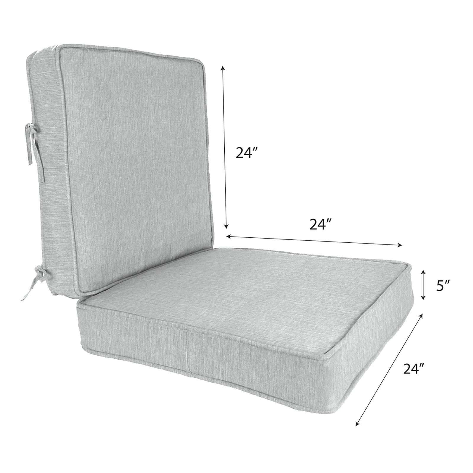 2-piece tahiti silver outdoor deep seat cushion set | At Home