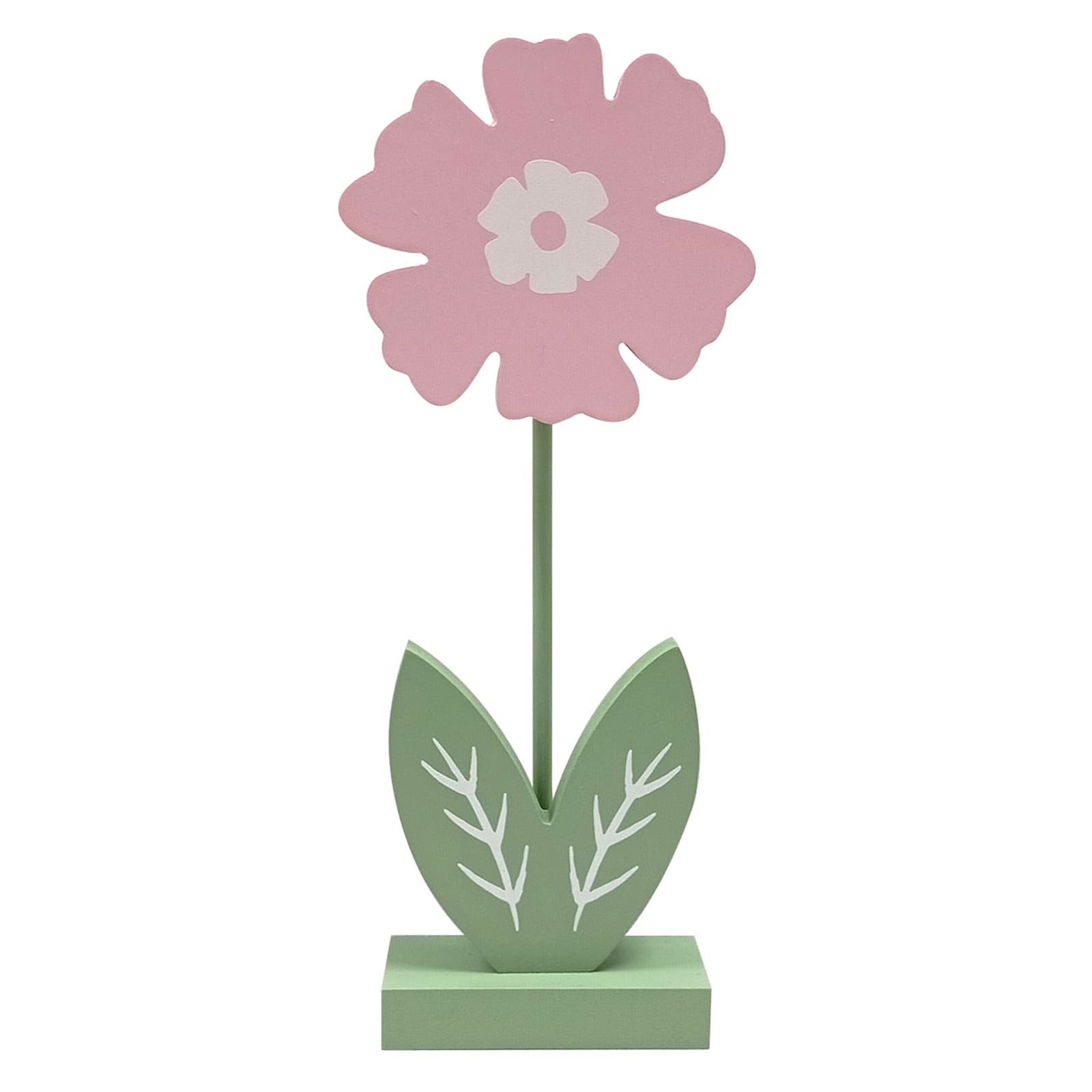 Homespun Easter Pink Flower Table Decor, 9" | At Home