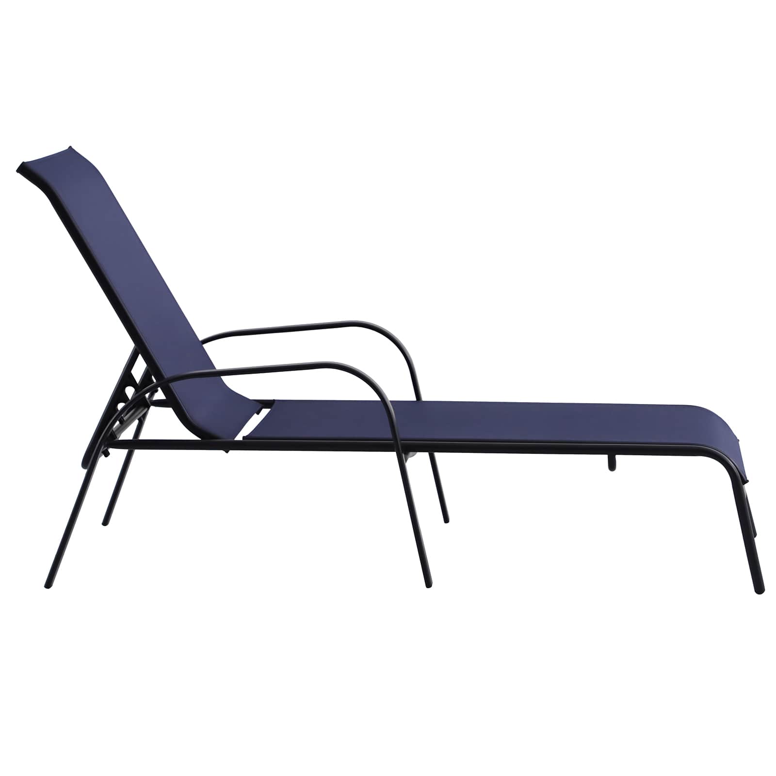Stacking Chaise Sling Chair, Navy Blue
