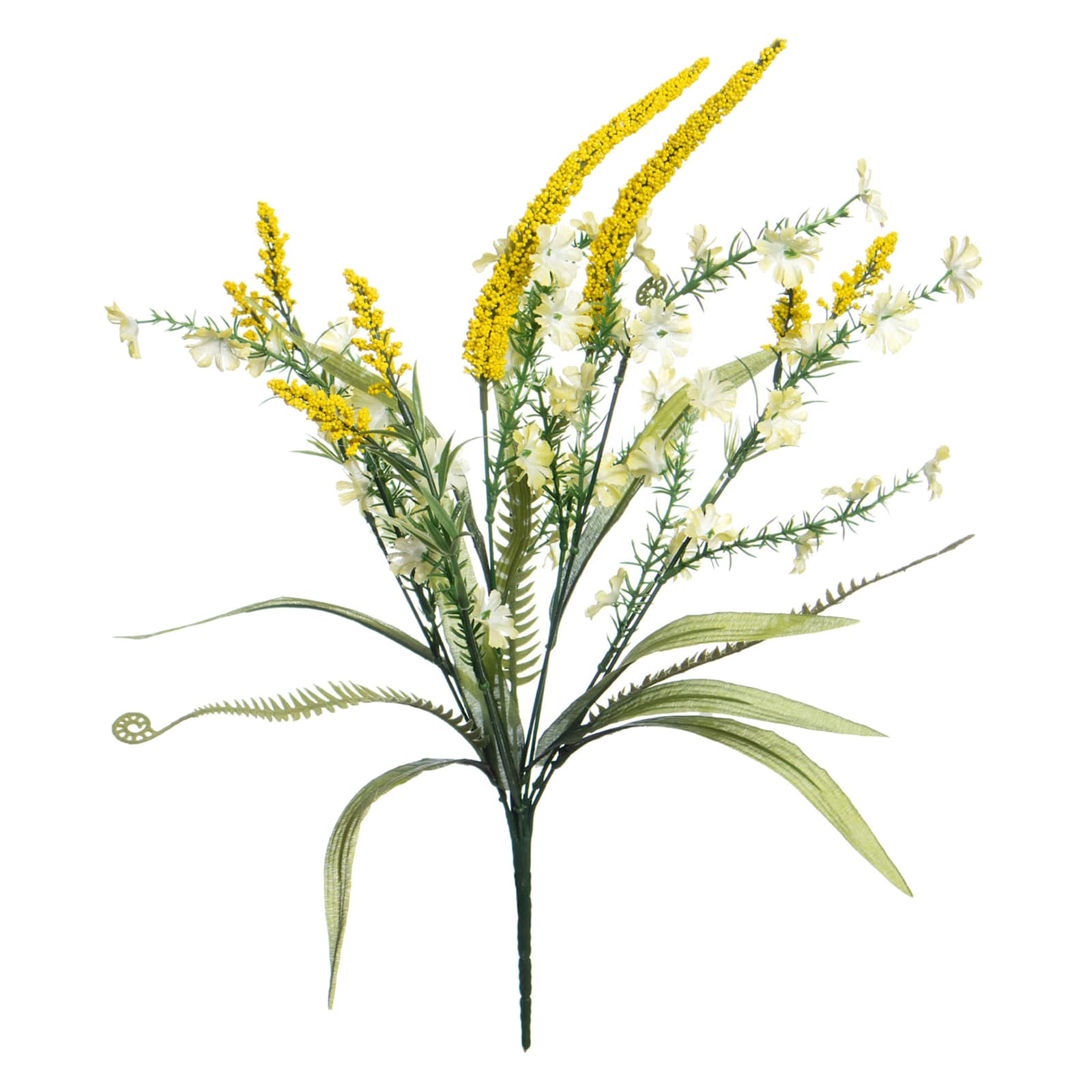 Yellow Cornflower & Heather Bush, 21"