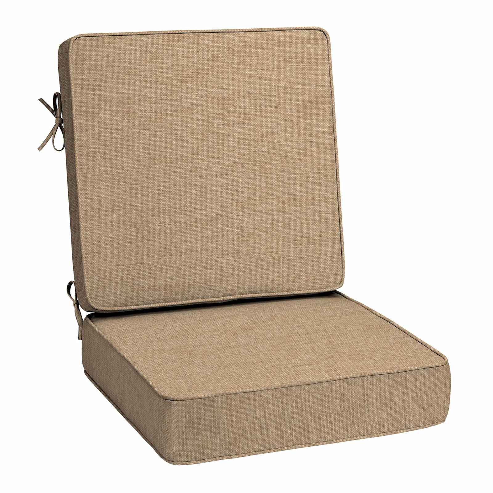 2-Piece Neutral Tempo Grain Premium Outdoor Deep Seat Cushion