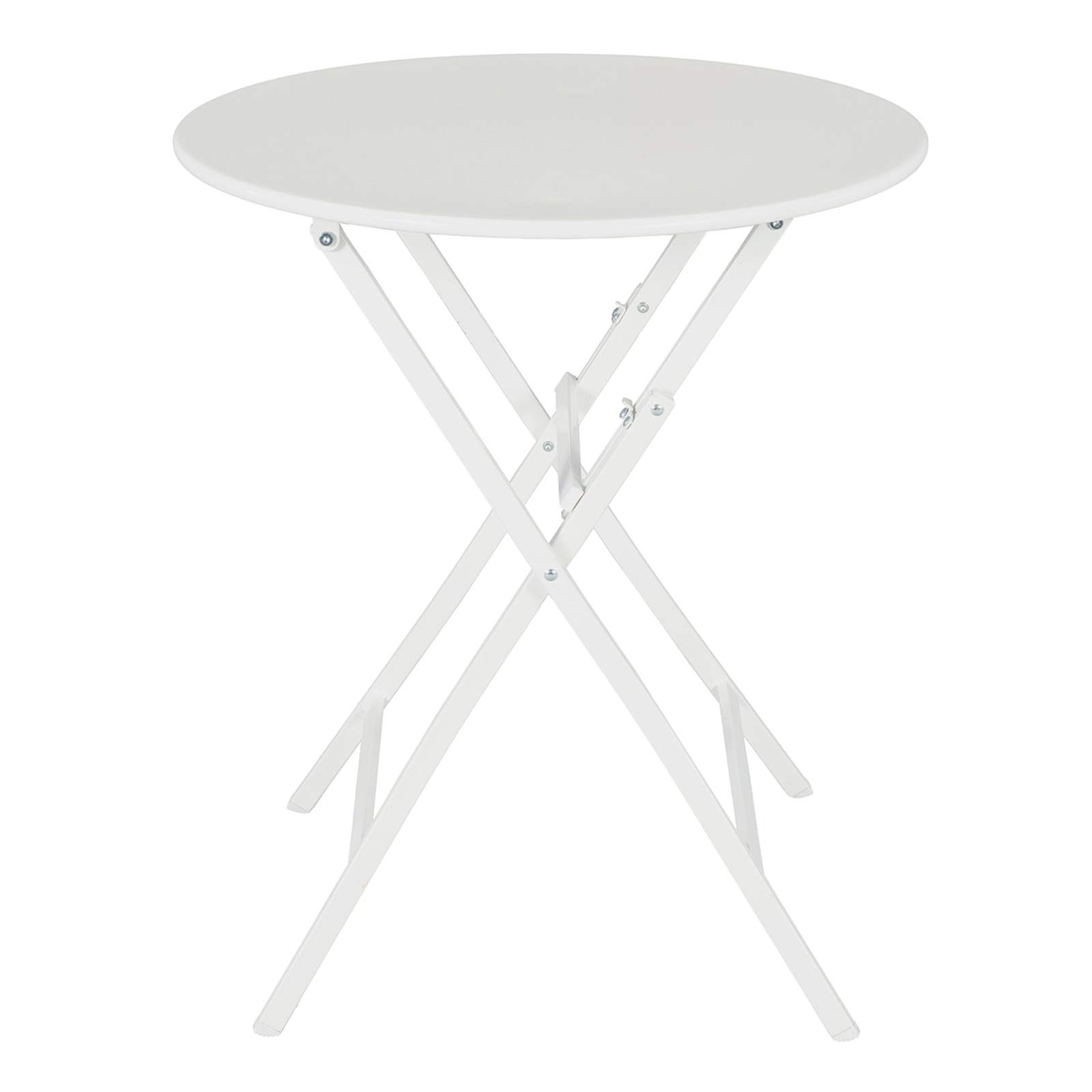 Providence Metal Patio Folding Table, White | At Home