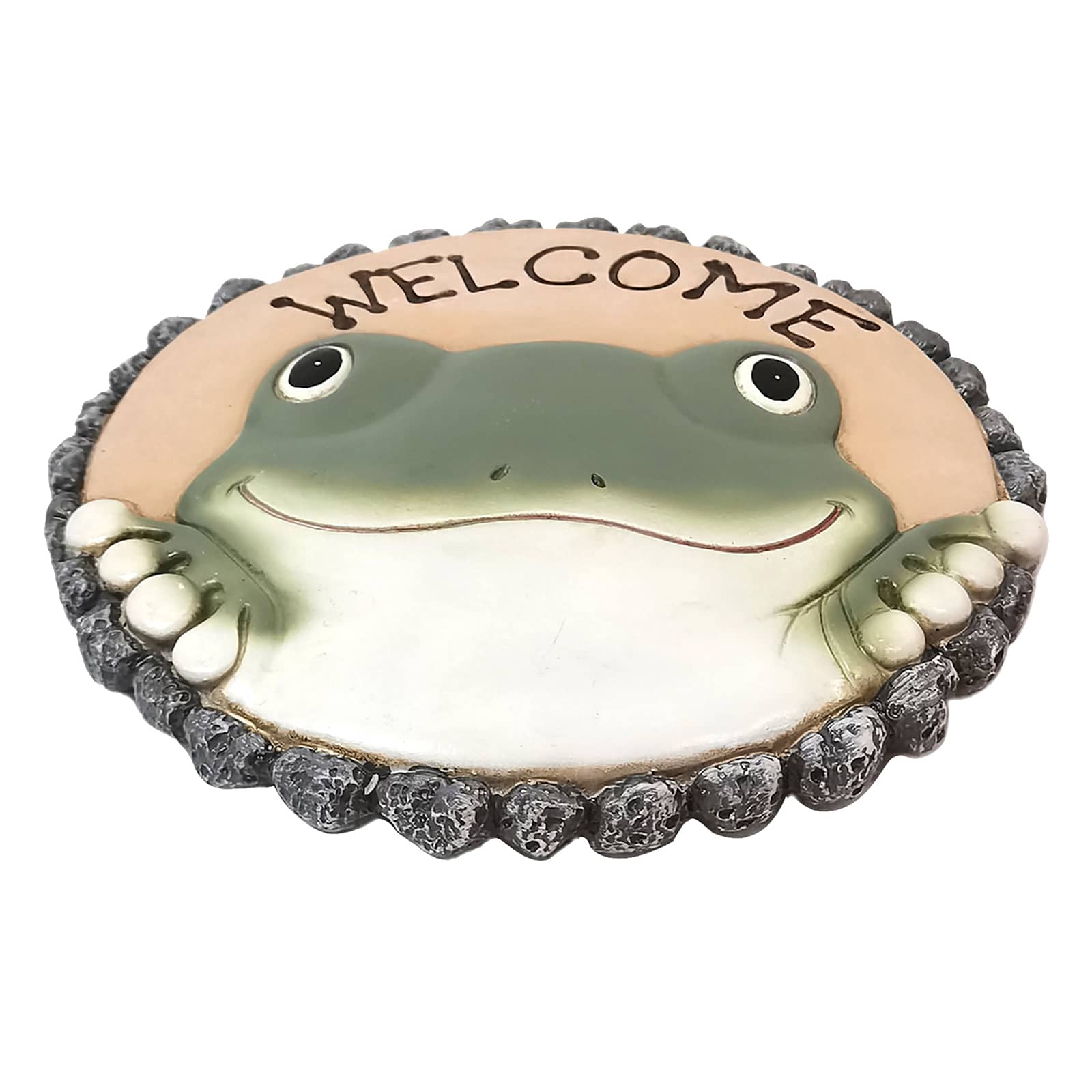 Honeybloom Welcome Frog Stepping Stone, 8" | At Home