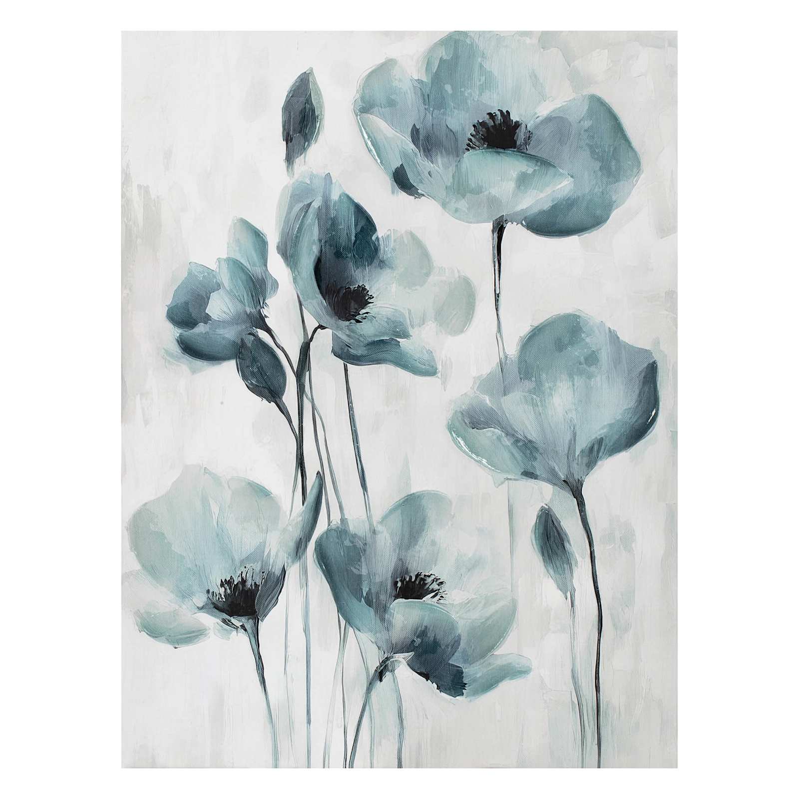 Blue Poppy Canvas Wall Art, 24x32