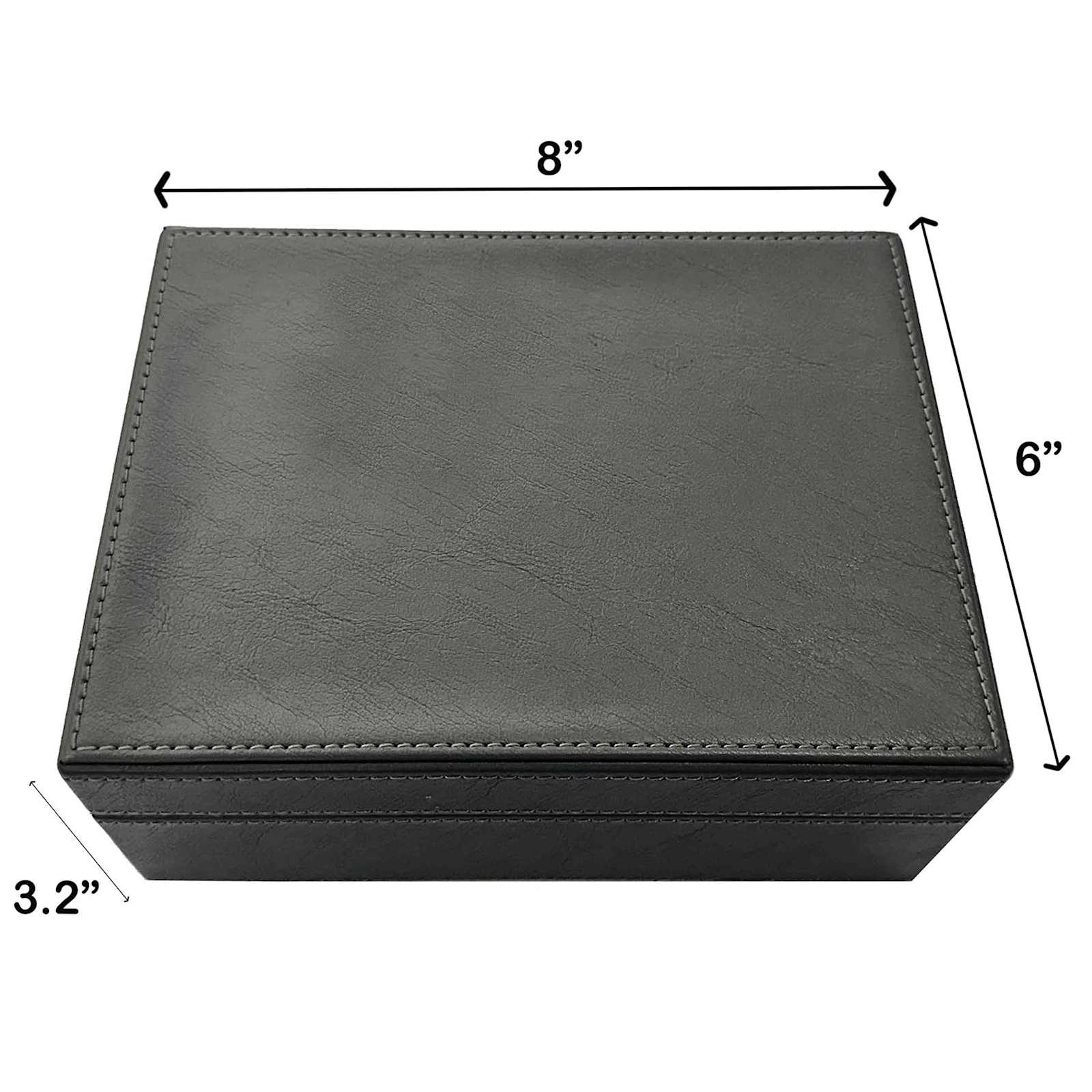 Grey Faux Leather Box, 6x8