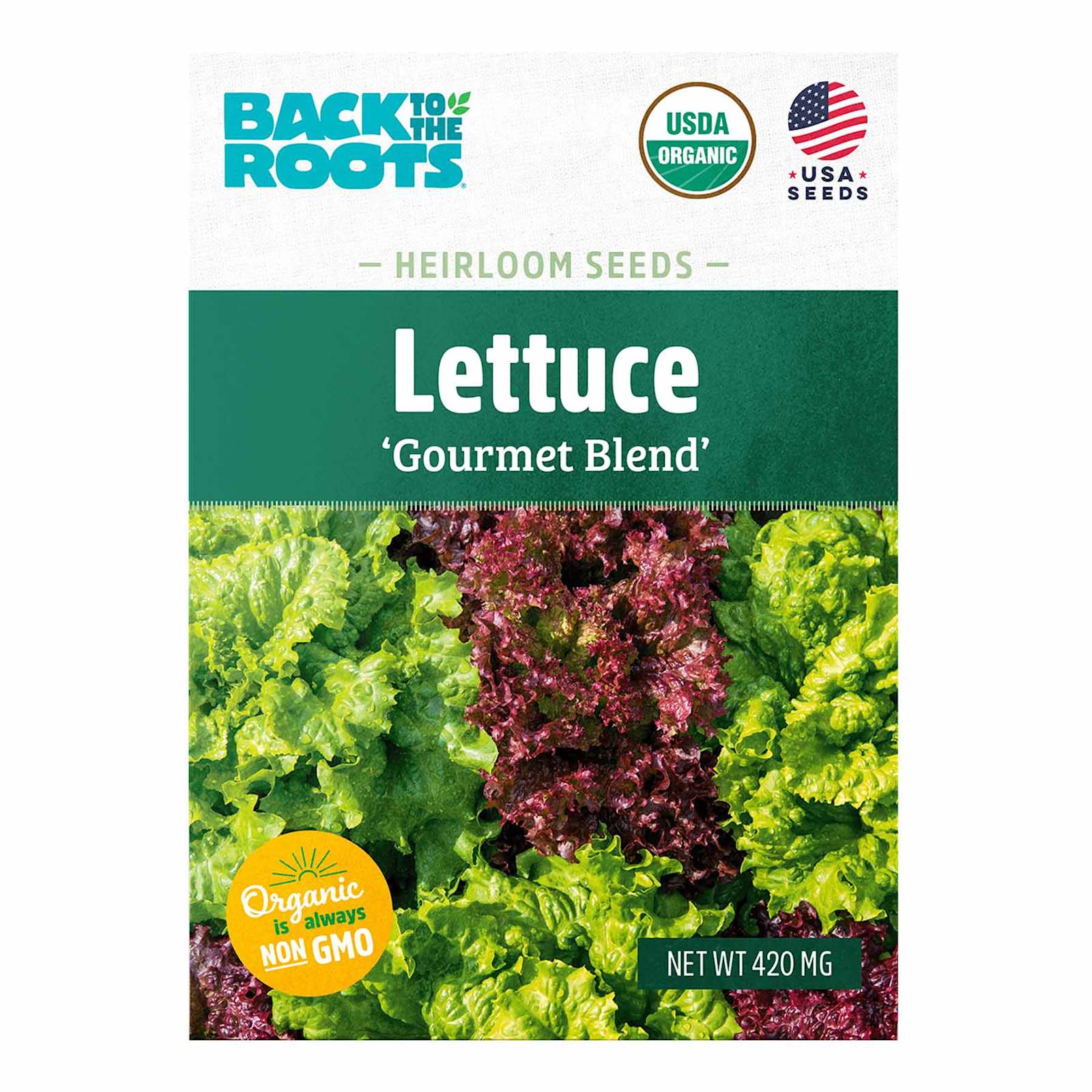 Back to Roots Heirloom Seeds, Mixed Lettuce Gourmet Blend | At Home