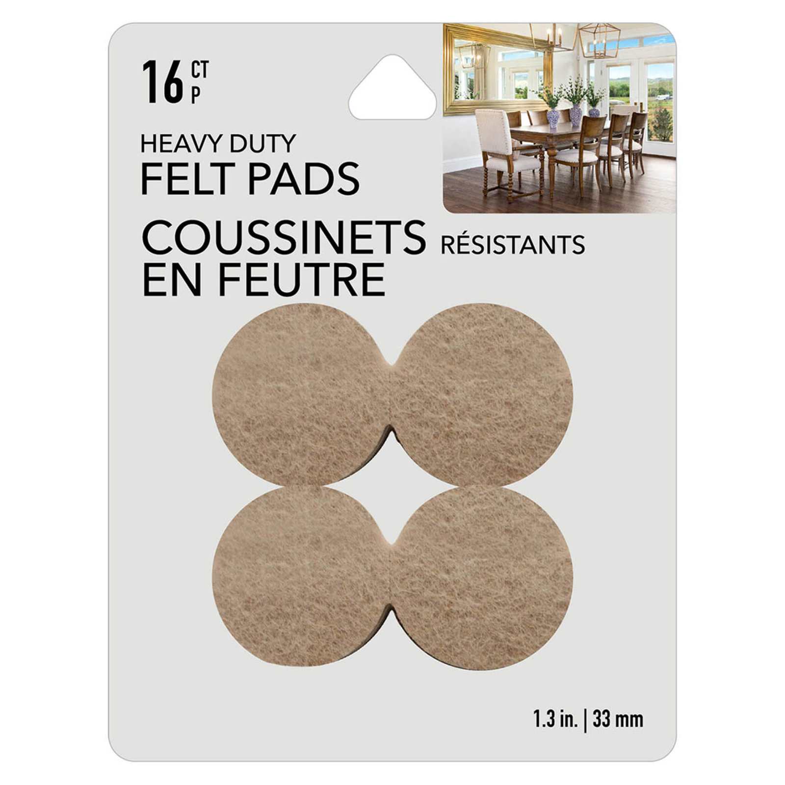 Heavy Duty Tan Felt Pads 16 Pack