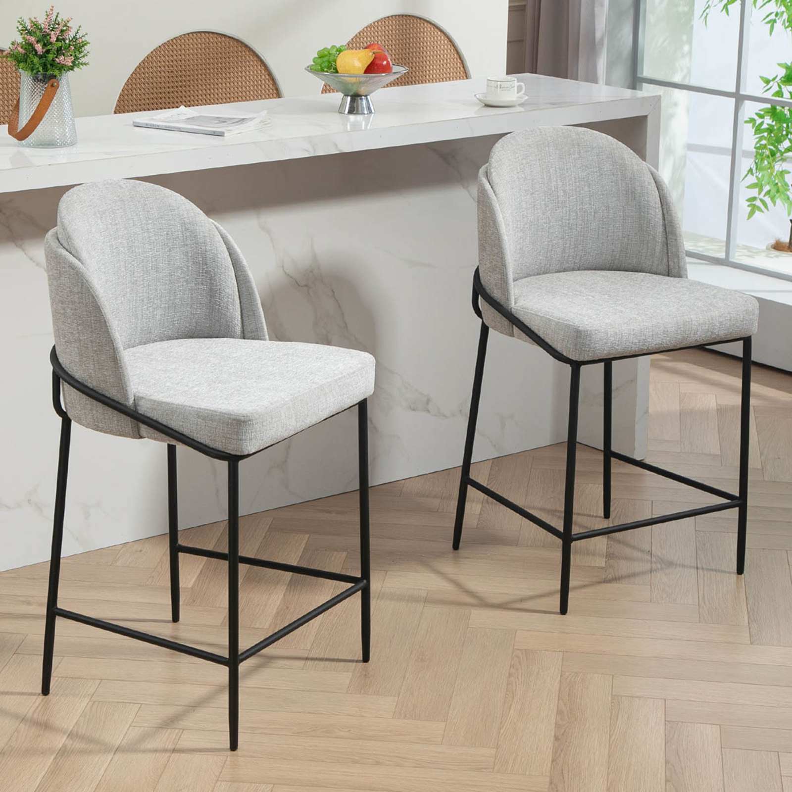 Aria Counter Stool, Light Grey