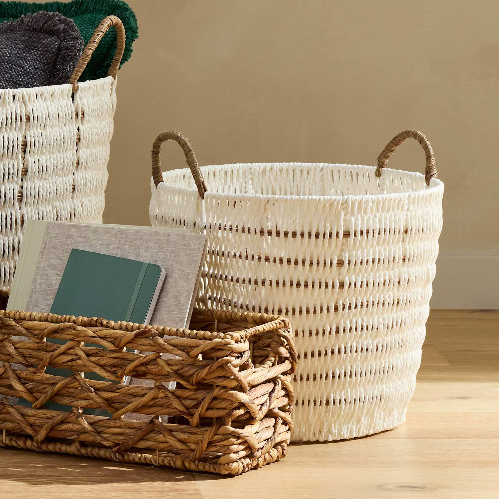 Found and Fable White Paper Rope Round Basket Small | Home Storage | At ...