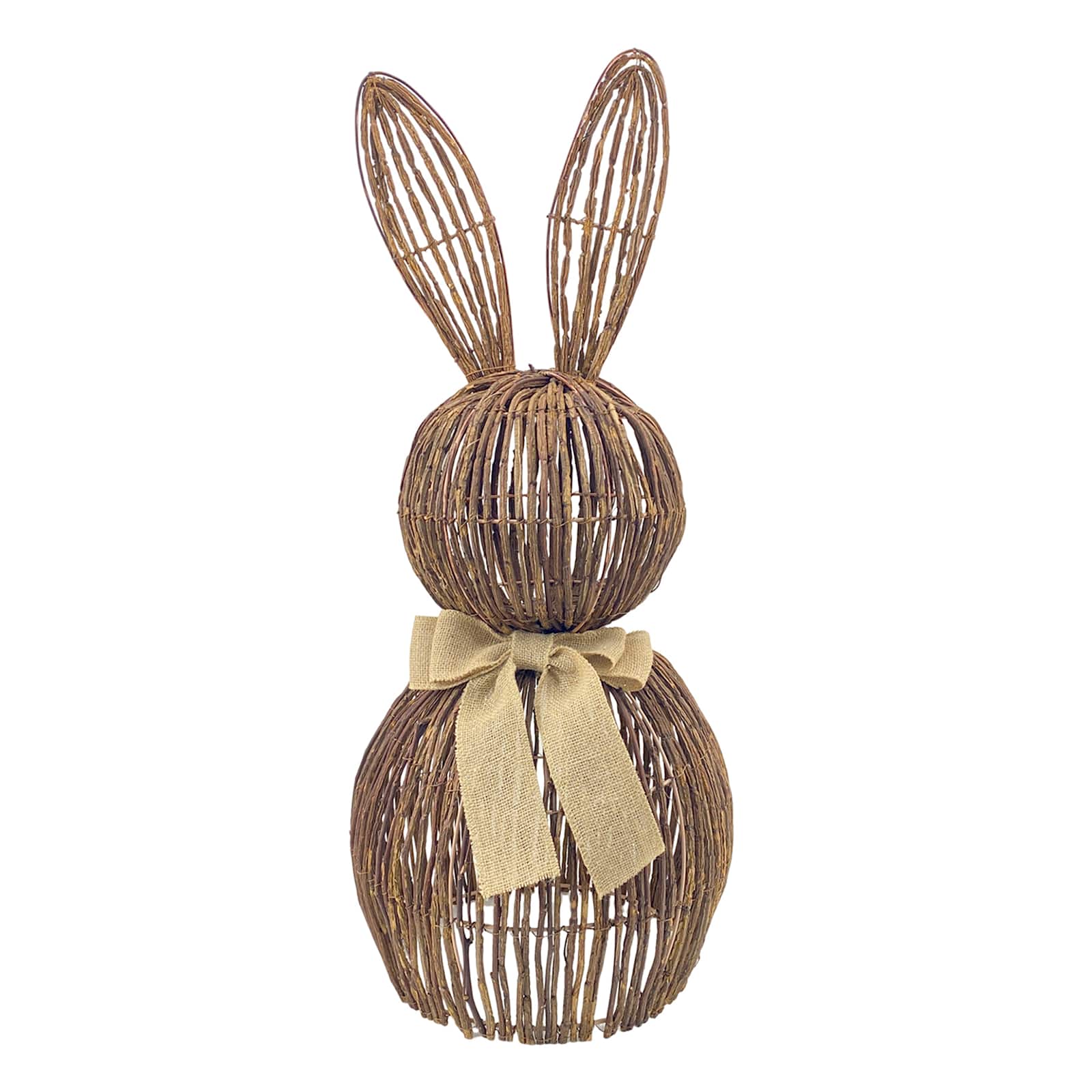 Honeybloom Brown Rattan Bunny, 30" | At Home