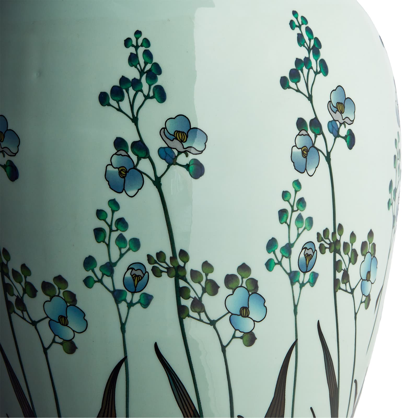 Providence Blue Floral Print Vase, 16"