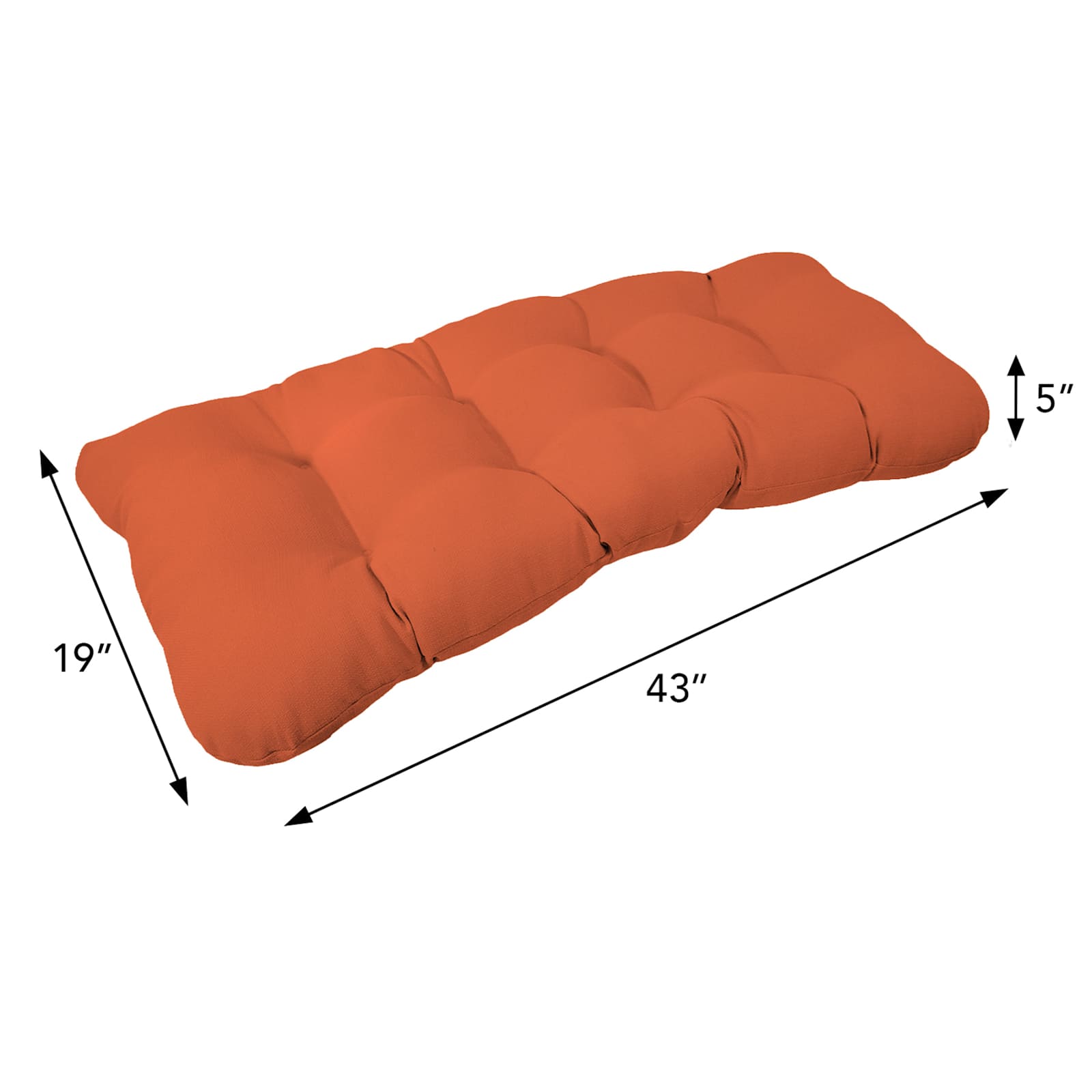 Terracotta Canvas Outdoor Wicker Settee Cushion | At Home