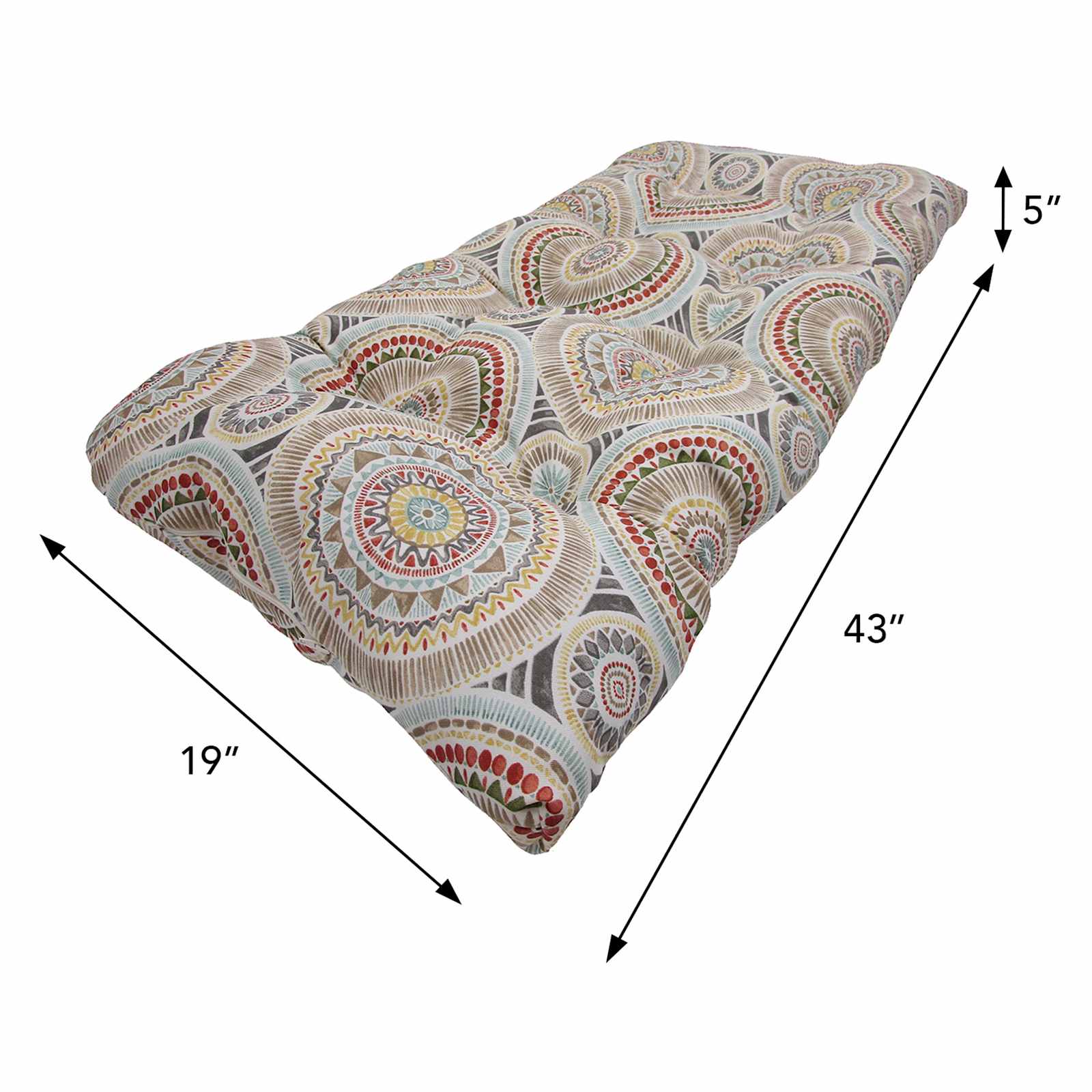 Medallion Sandstone Outdoor Wicker Settee Cushion