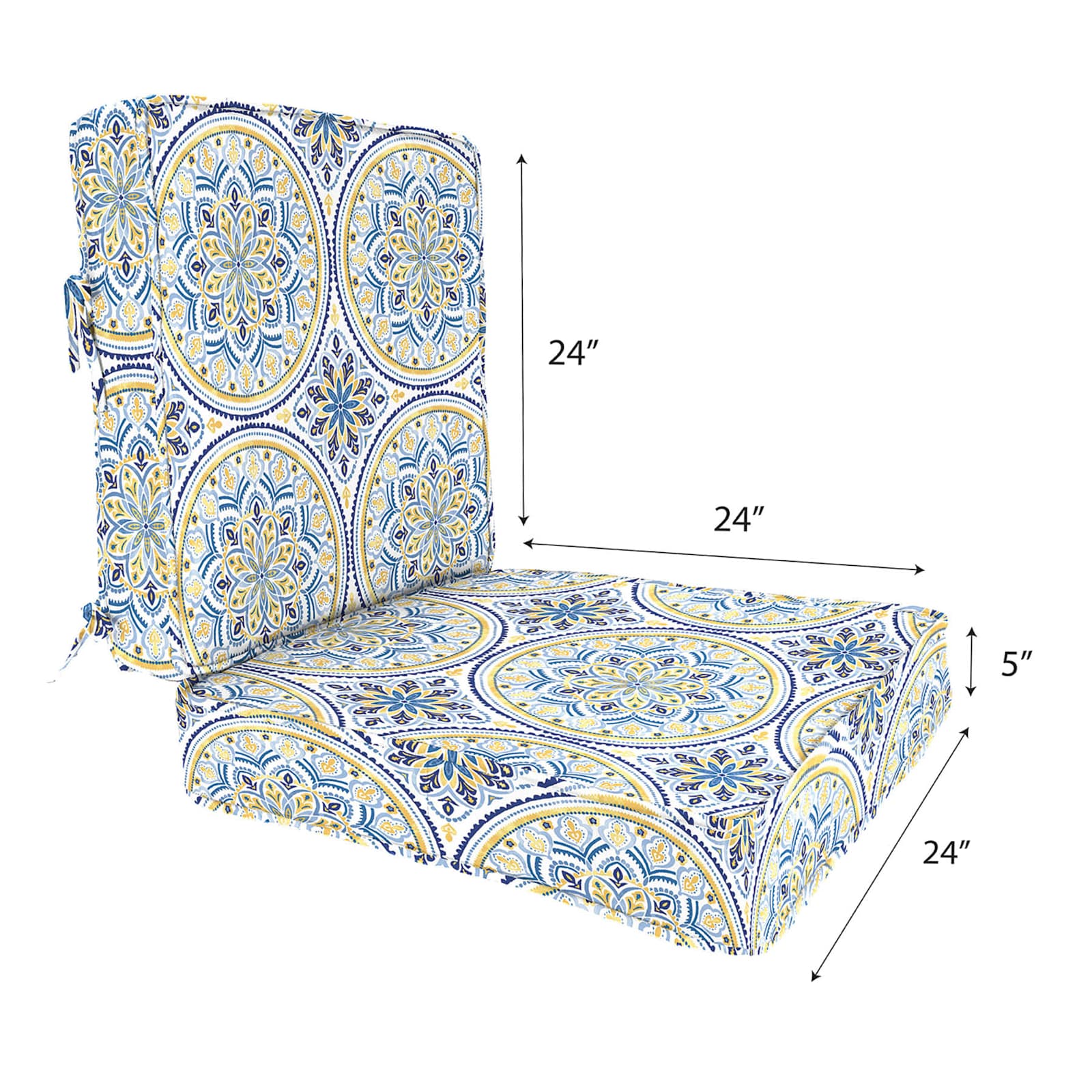 2-piece multicolor castille outdoor deep seat cushion set | At Home