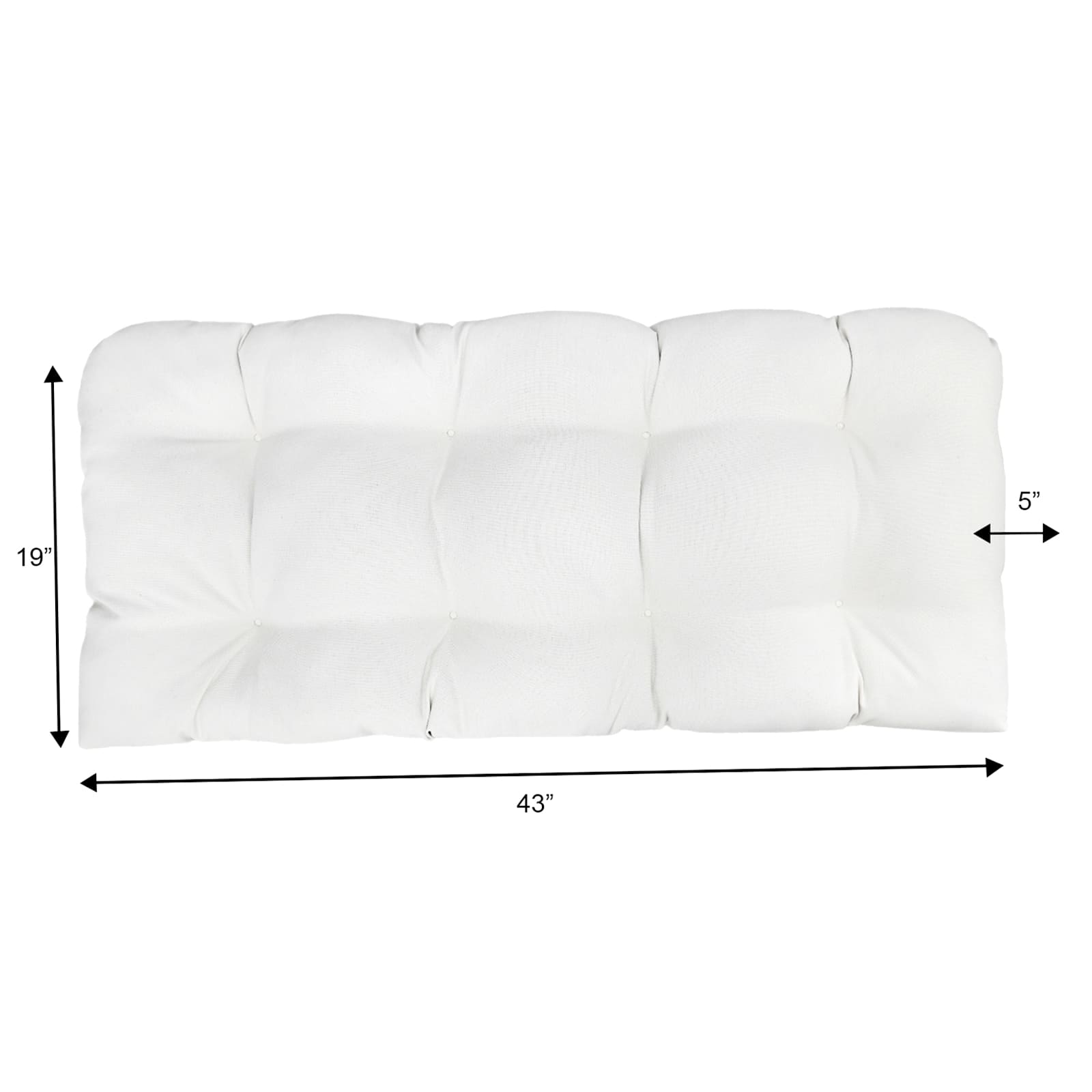 Natural Canvas Outdoor Wicker Settee Cushion | At Home