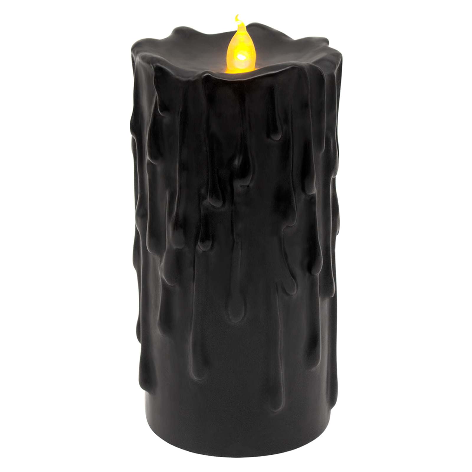 Midnight Shadows Black Drip LED Candle, 3x6
