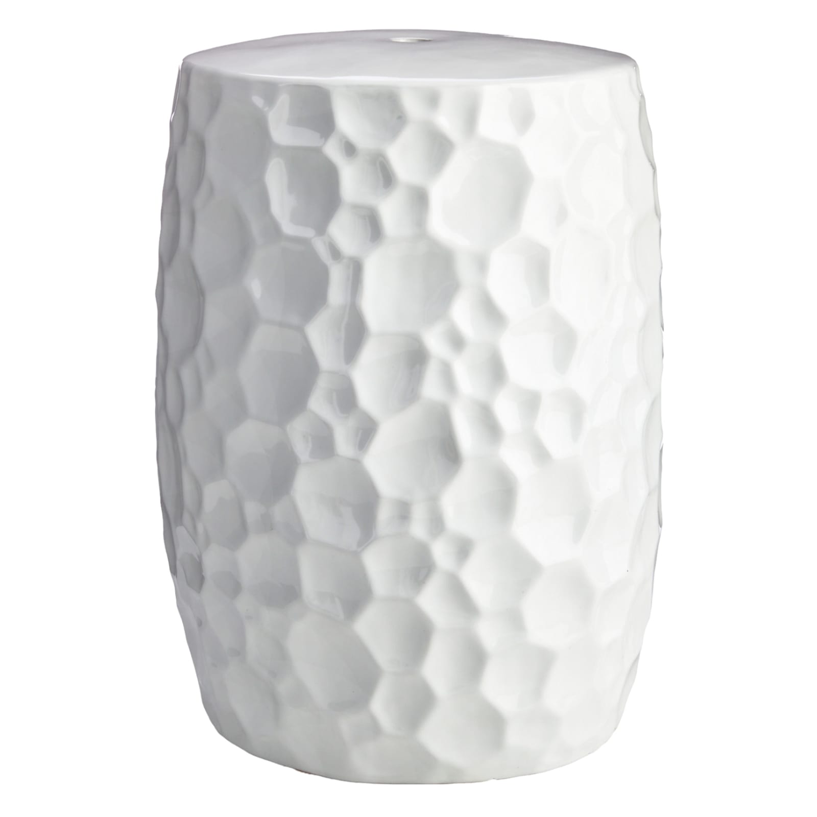Crosby St. White Ceramic Stool, 13" | At Home
