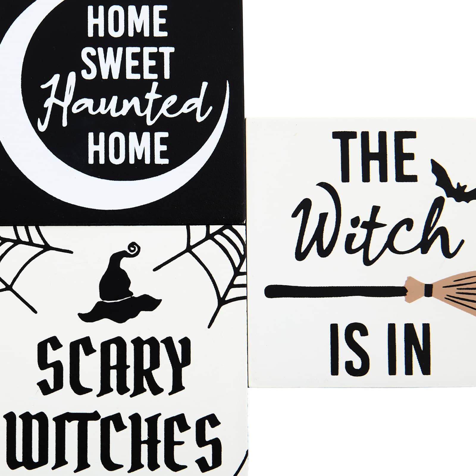 Spellbound Set of 3 Witch Signs, 3"