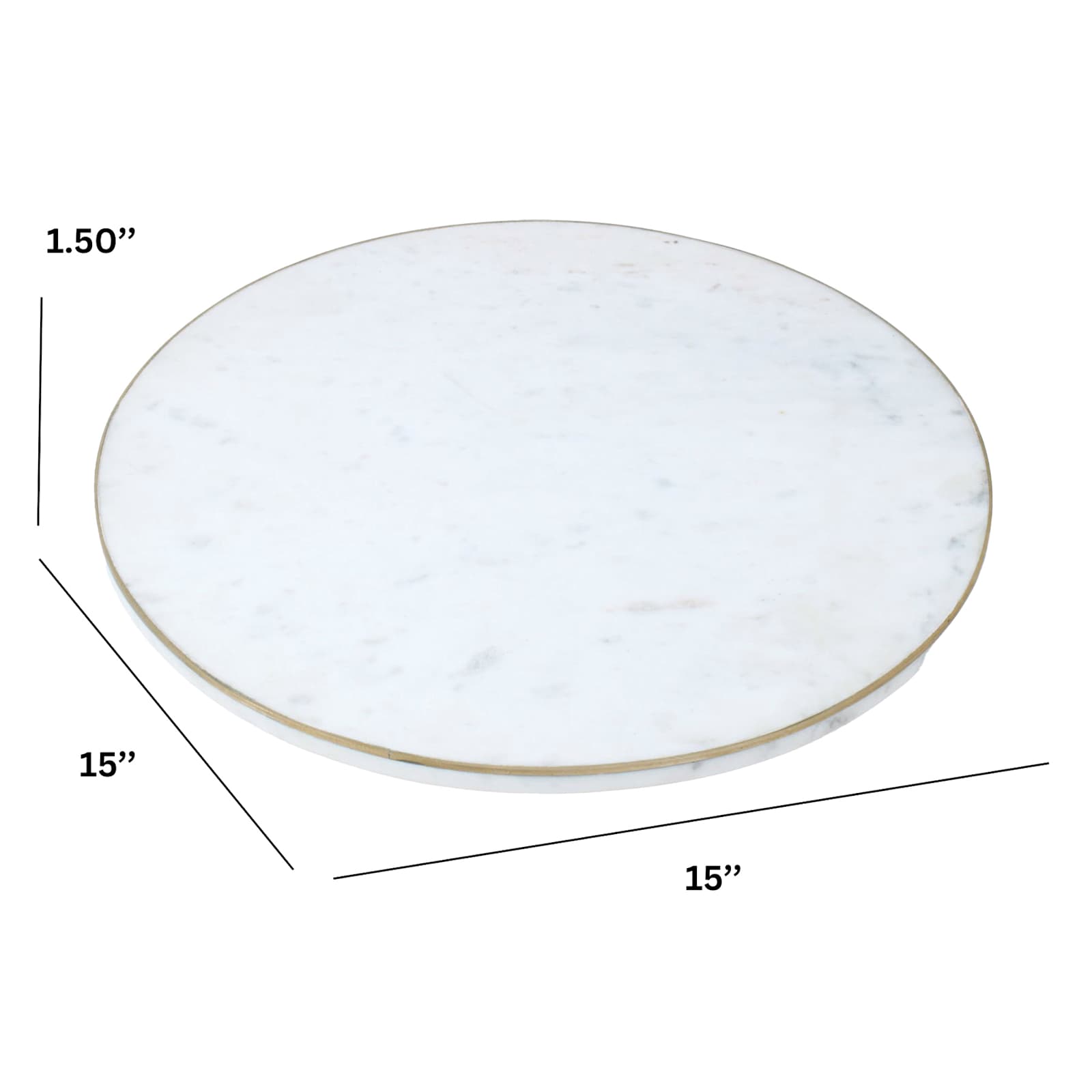 Round Marble Riser with Gold Feet, 15"