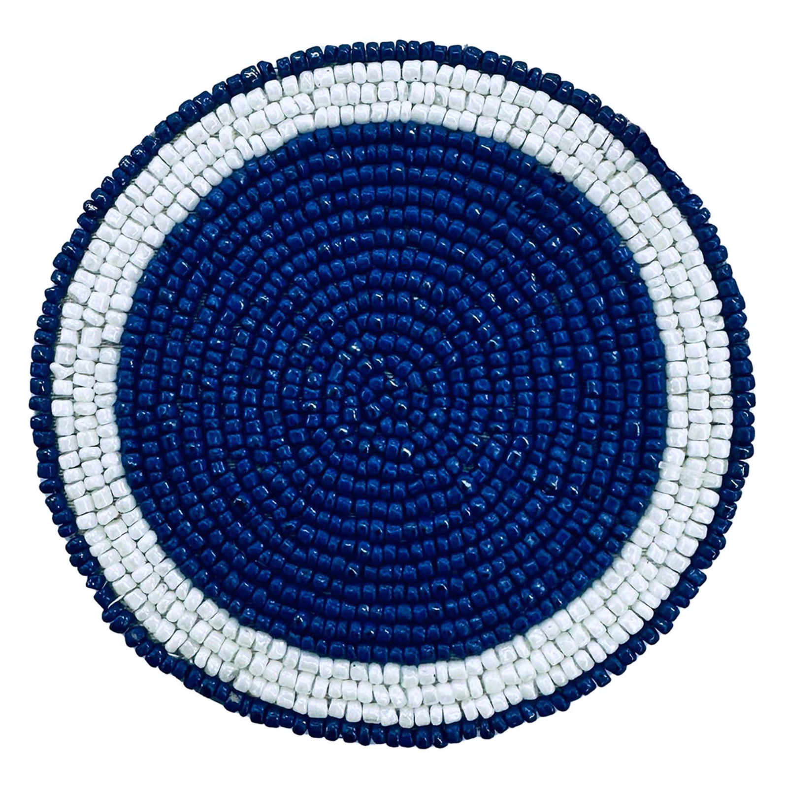 Set of 4 Navy Round Beaded Coasters