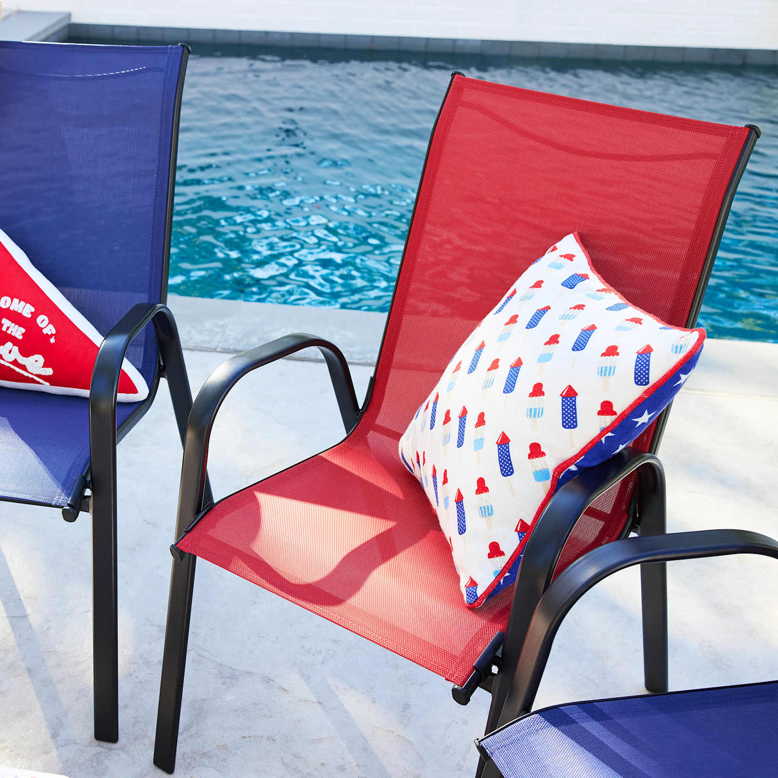 Stackable Red Sling Patio Chair | At Home