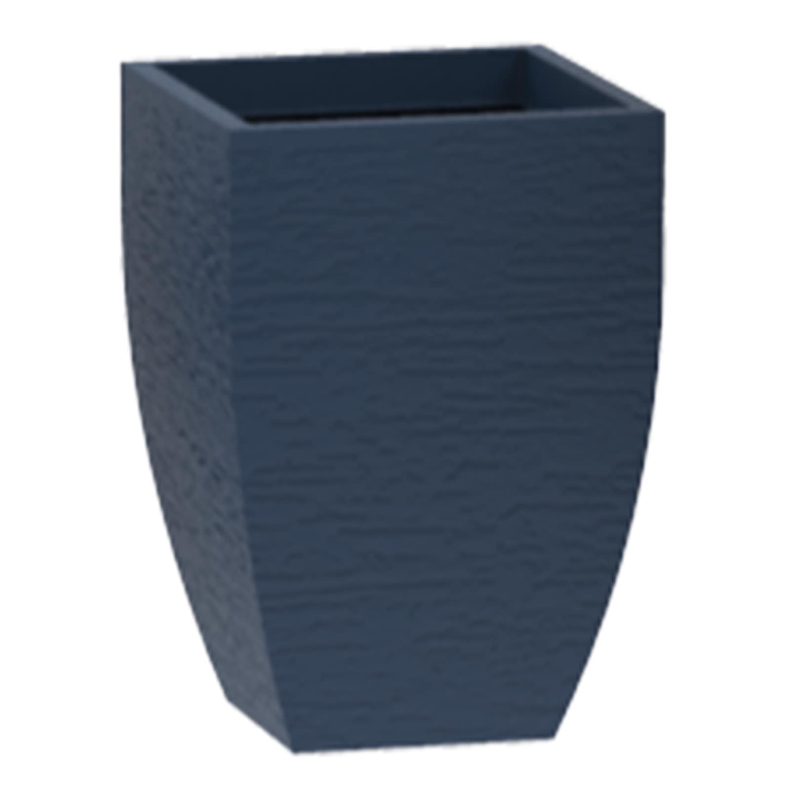 Dark Blue Round & Square Planter, 14.5"